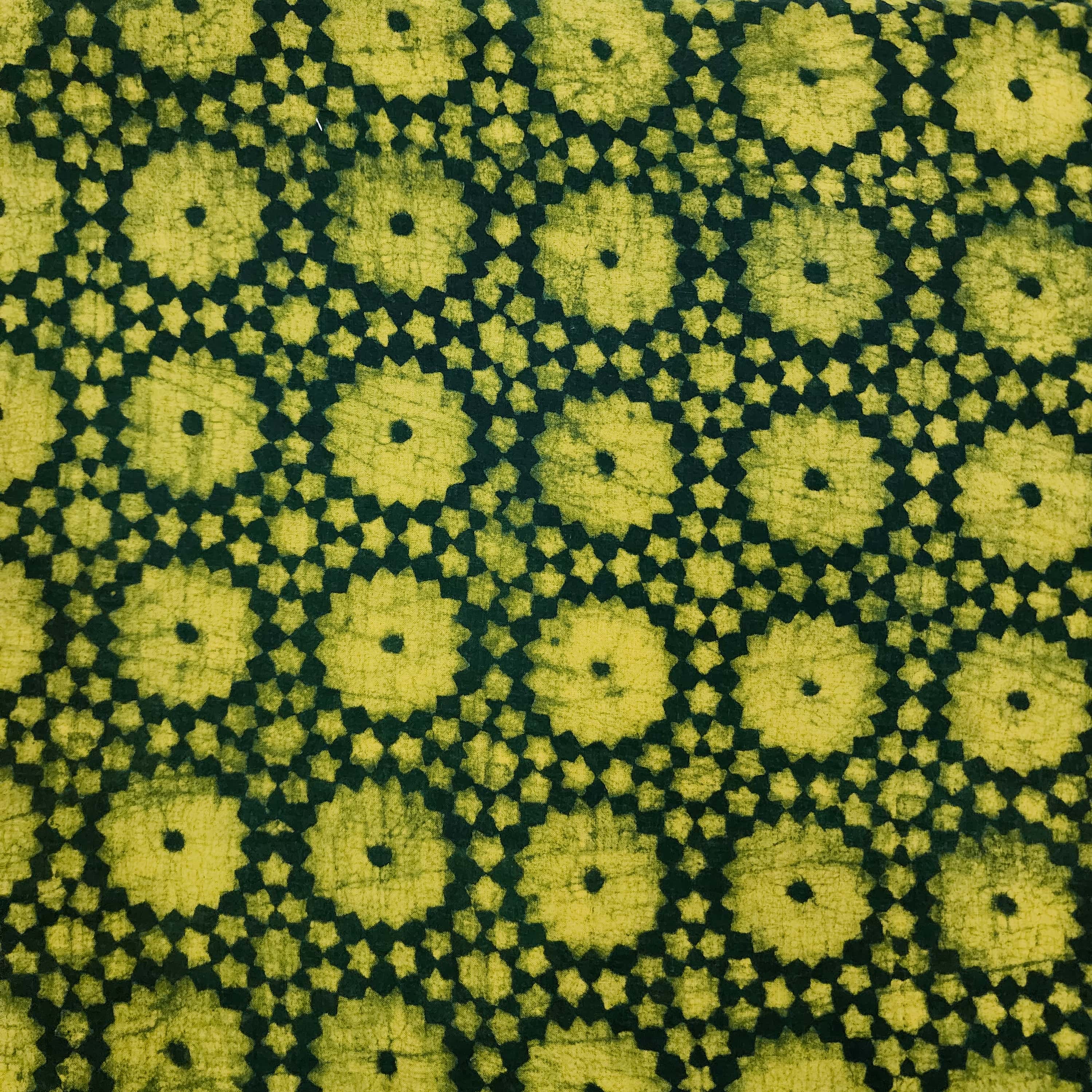Pre cut (1.40 Meter) Pure Cotton Special Akola Dabu Dark Green With Li – Sanskruti