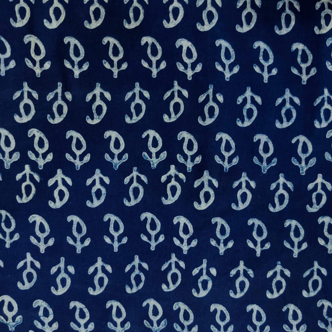 (PRE-CUT 0.95 METER) Pure Cotton Special Ankola Indigo With Kairi Hand ...