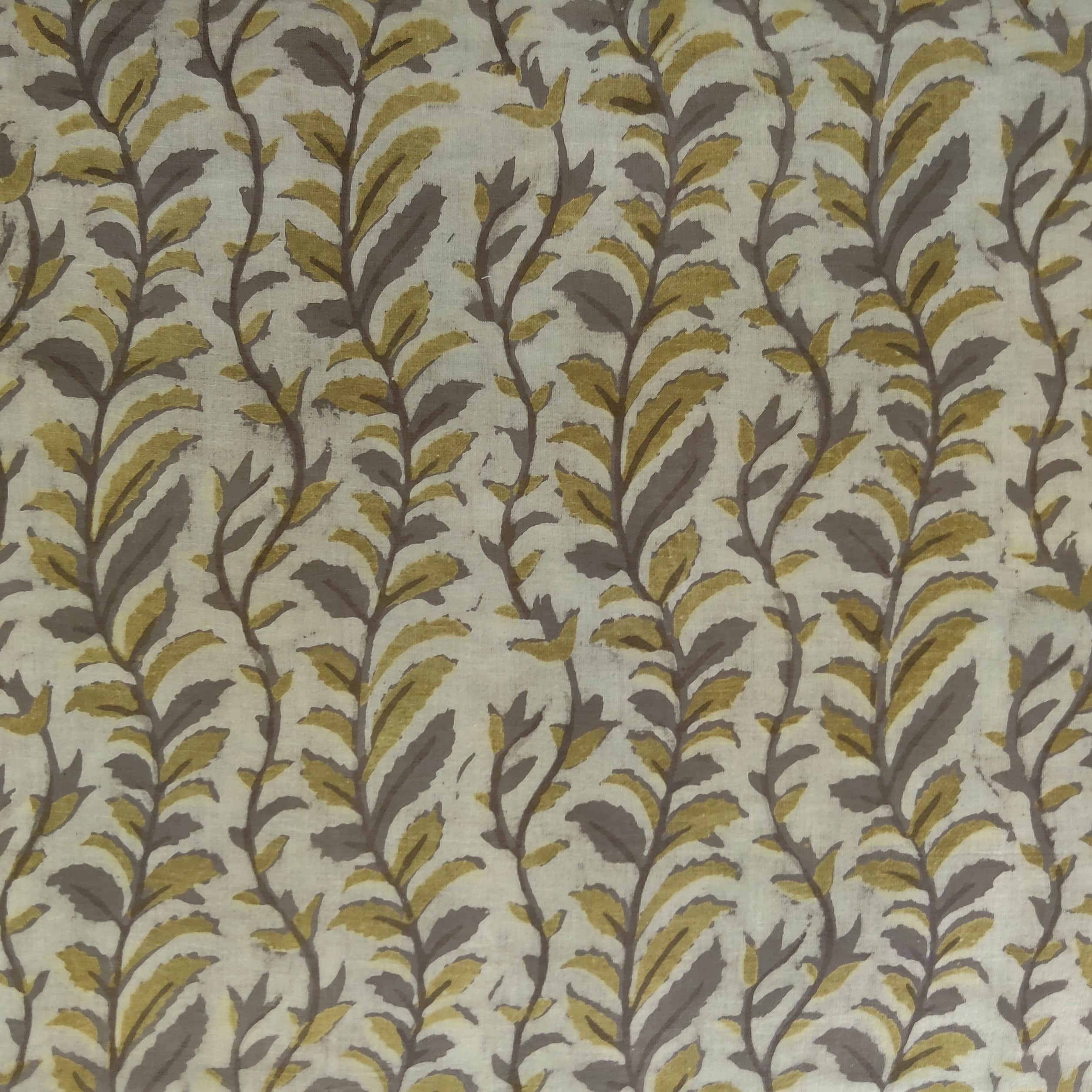 ( Pre-Cut 0.95 Meter )Pure Cotton Vanaspati Sandy With Brown Pastel Mu ...