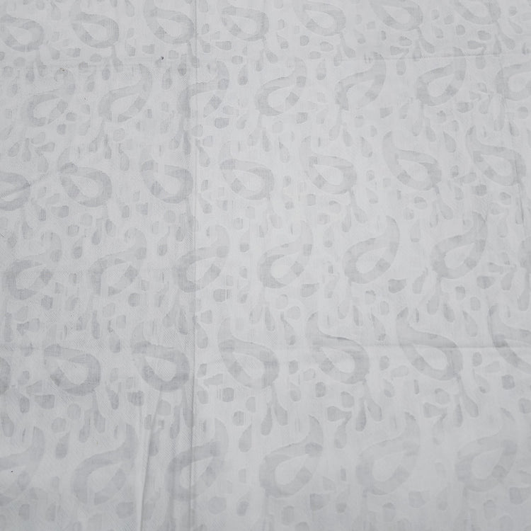 Pure Cotton White Self Design Hand Block Print Fabric – Sanskruti