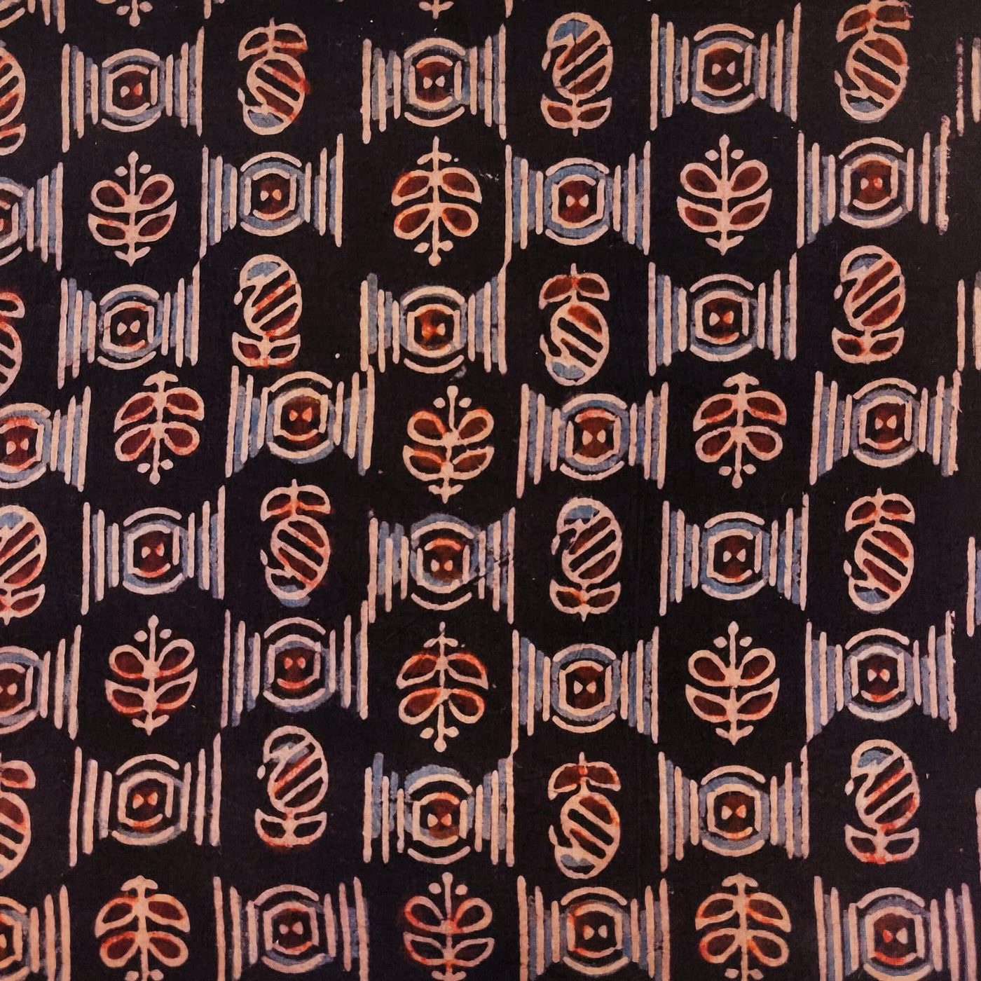 ( Pre-Cut 1.65 Meter ) Pure Cotton Kashish Indigo Stripes Hand Block P ...