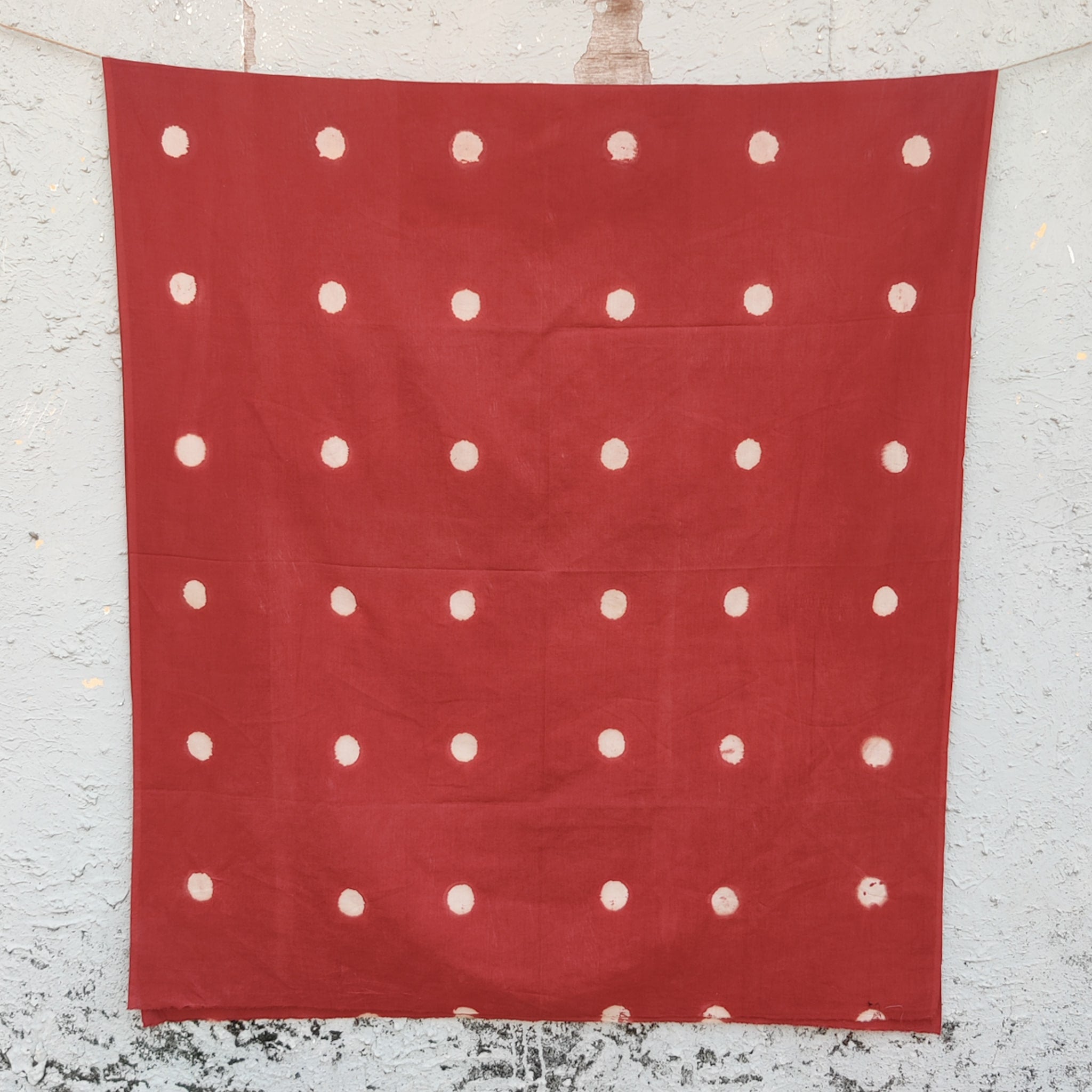 ( Precut 2.65 Meter ) Pure cotton Shibori Rust And Off White Dots Tie ...