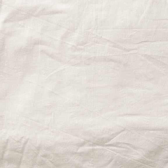 Handloom White Self-Design Fabric – Sanskruti