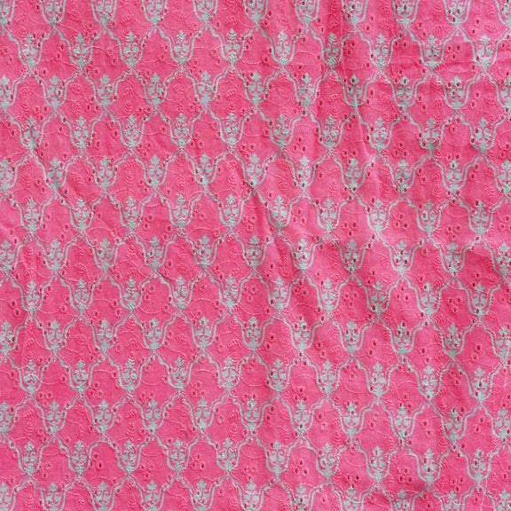 (Width 44 Inches) Pure Cotton Hakoba Pink With Blue Pattern Digital Pr ...