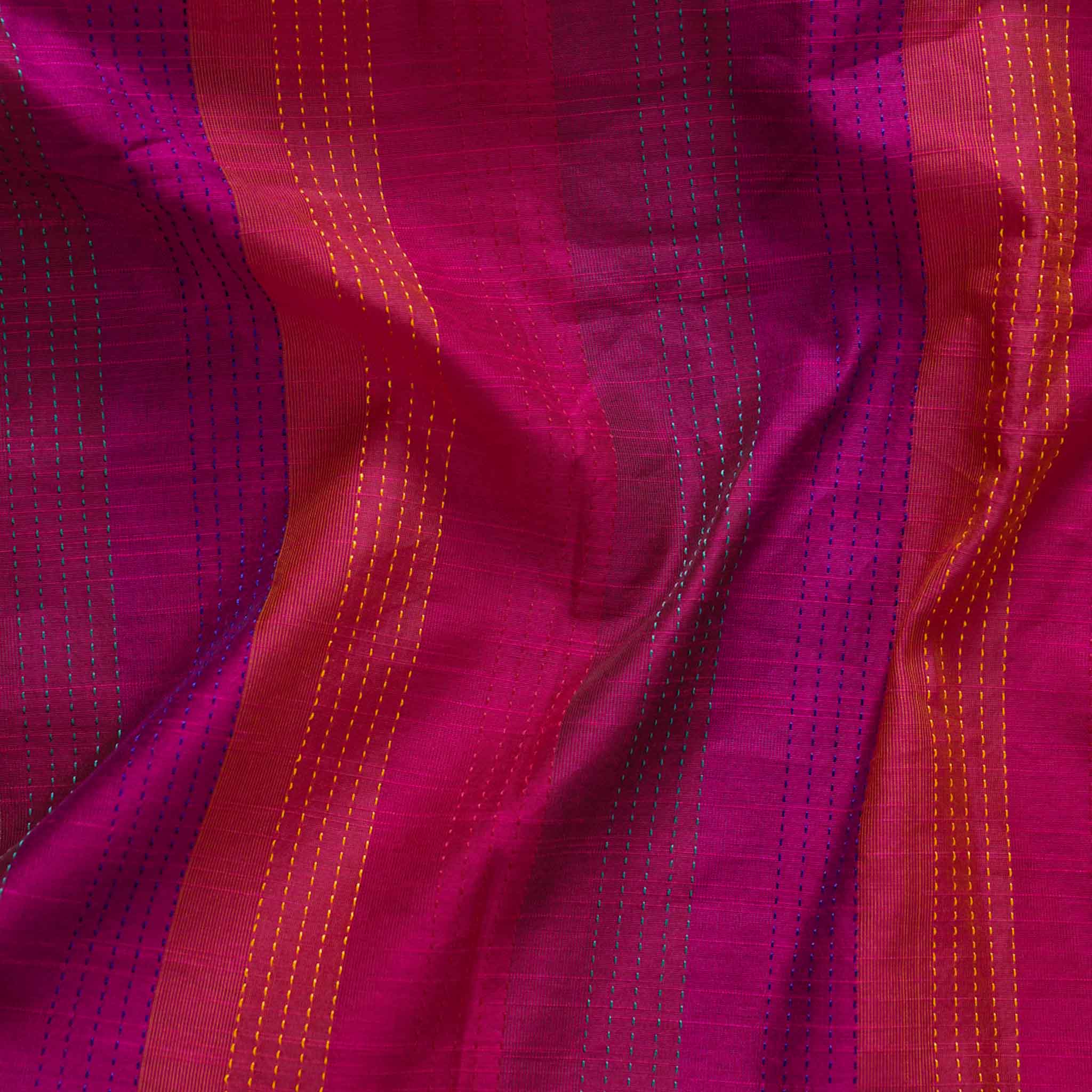Cotton Silk Shades Of Pink Kaatha Stripes Fabric – Sanskruti