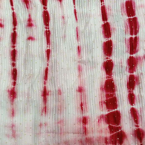 Georgette Red Shibori Kaatha Flowy Fabric – Sanskruti