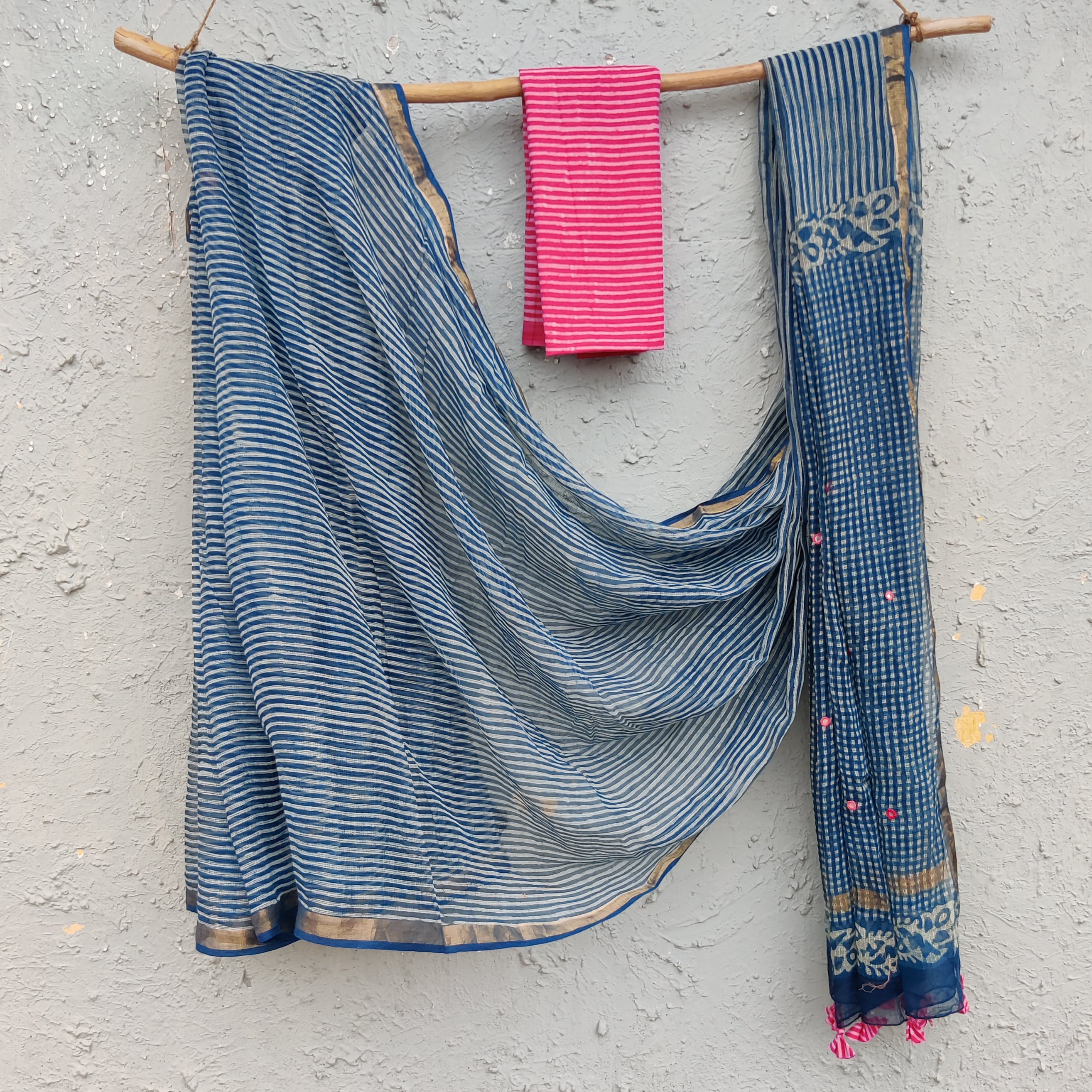 KOTA QUEEN - Pure Cotton Kota Saree With Mirror Embellished Pallu And – Sanskruti