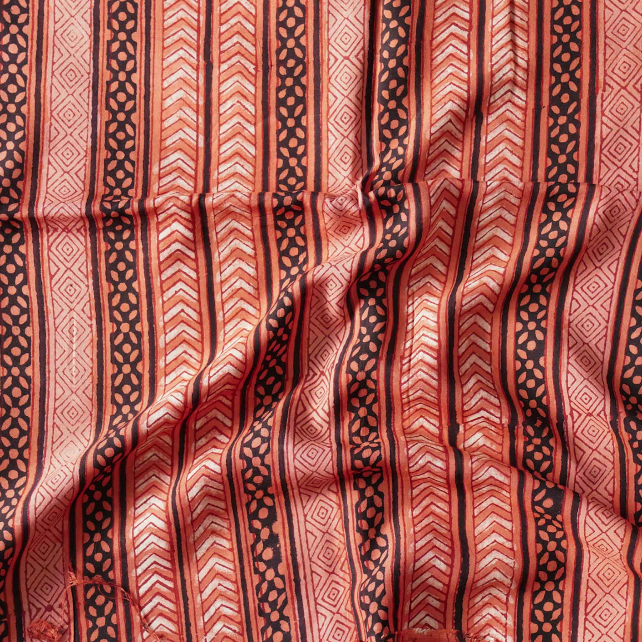 Modal Cotton Dabu Red Black Arrow Head And Geometry Border Stripes Han ...