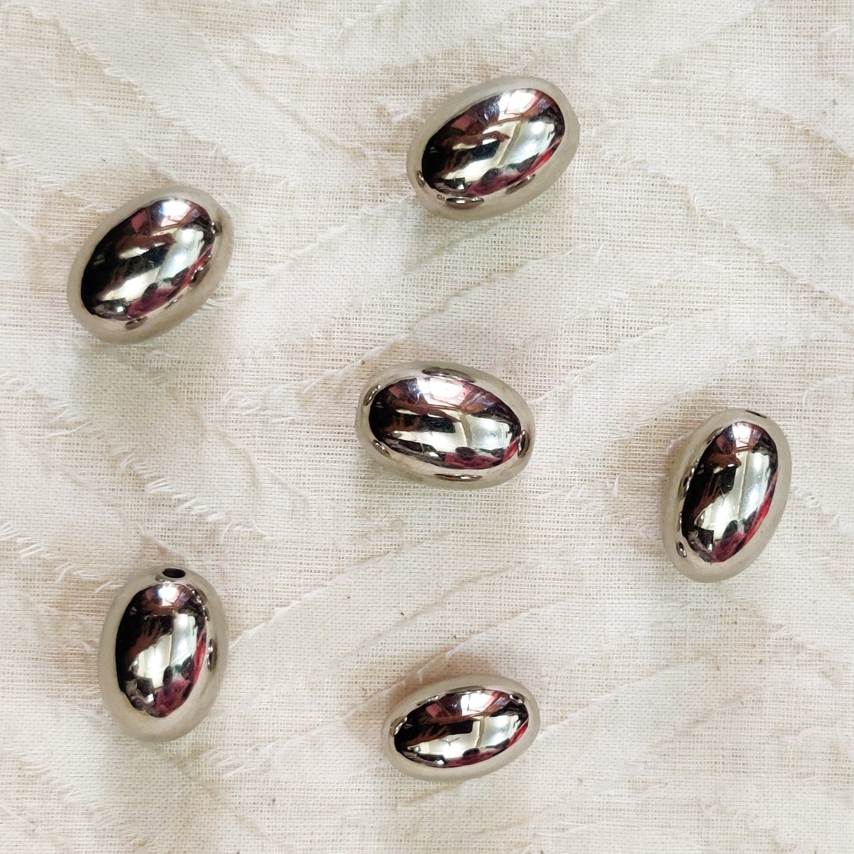 Pack Of 5 Oval Metal Buttons – Sanskruti