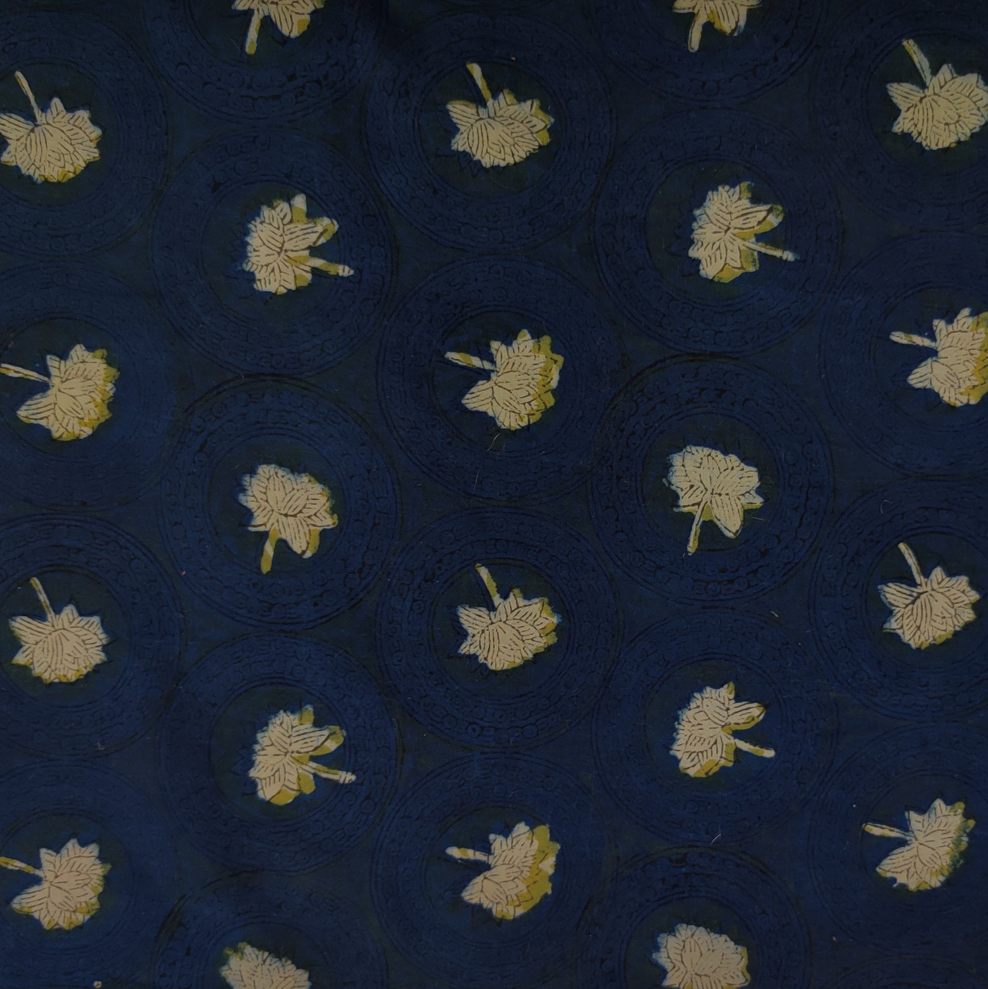 Pre-Cut 2 Meters Pure Cotton Double Dabu Dark Indigo Hand Block Print ...