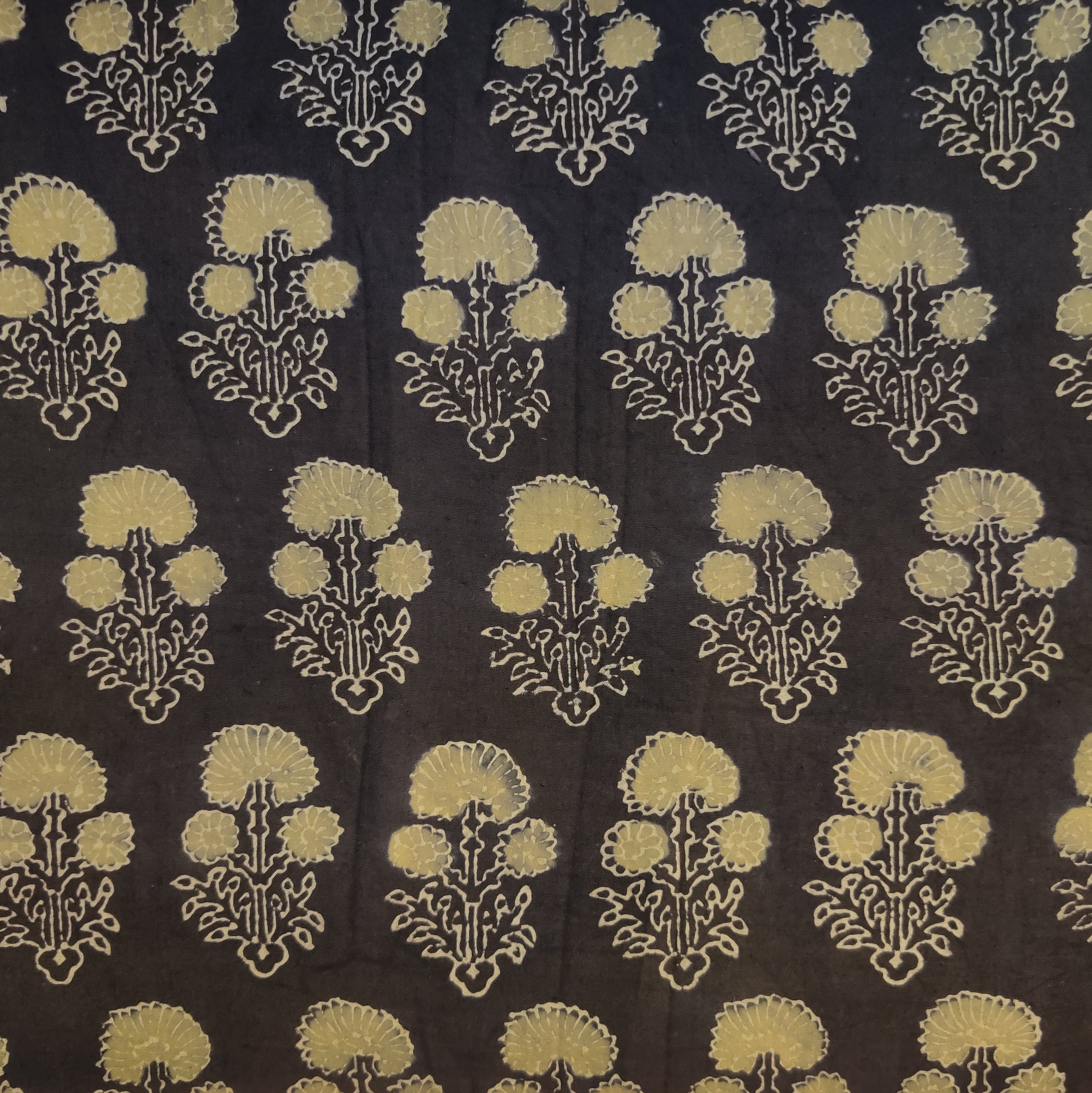 Pure Cotton Ajrak Brown With Ajrak Motifs Hand Block Print Fabric ...