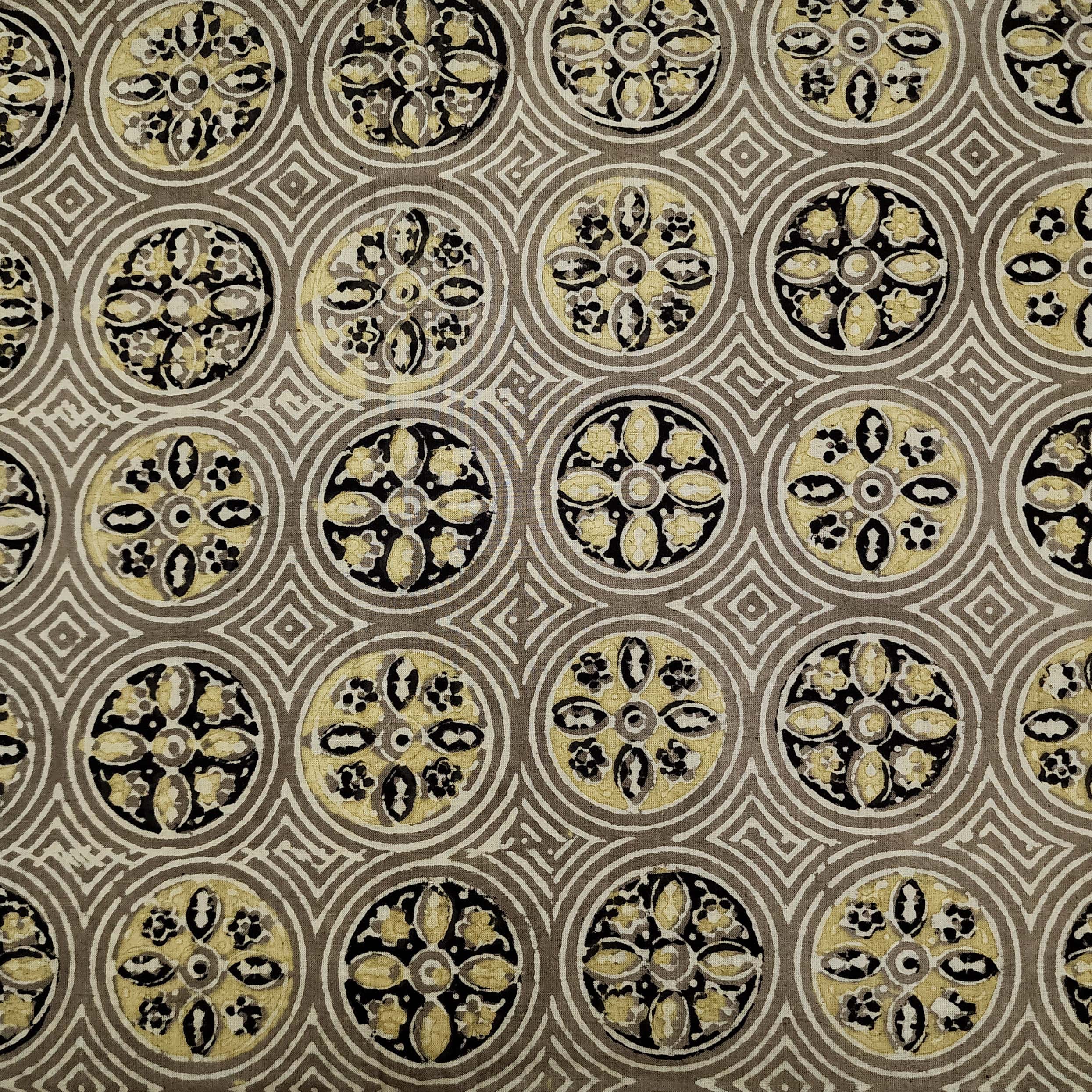 Pure Cotton Ajrak Brown With All Over Chakra Pattern Hand Block Print ...