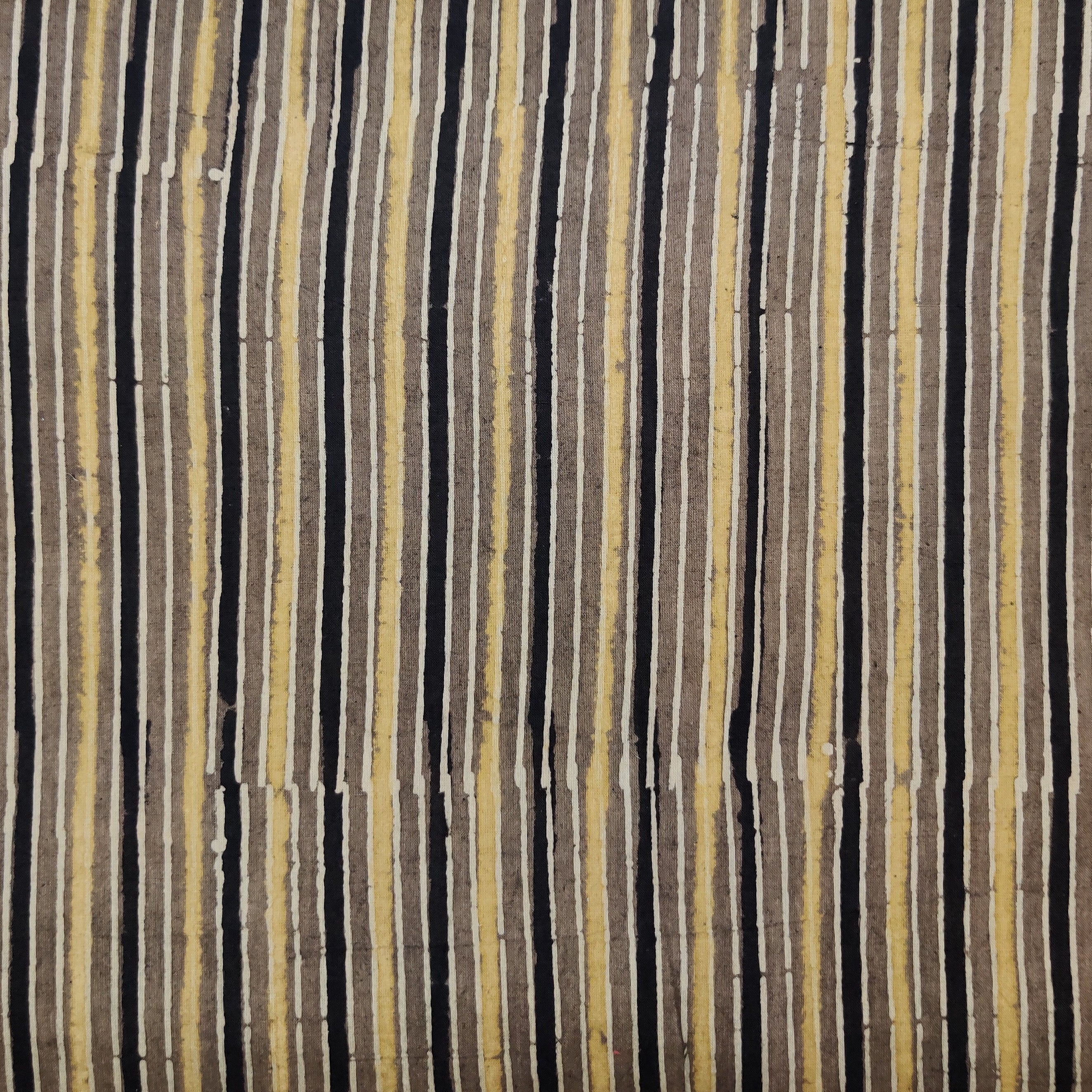 Pure Cotton Ajrak Sandy Brown With Stripes Hand Block Print Fabric ...