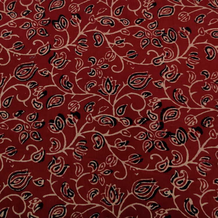 Pre-Cut 1.60 Meter Pure Cotton Ajrak Vegetable Dyed Madder With Black – Sanskruti