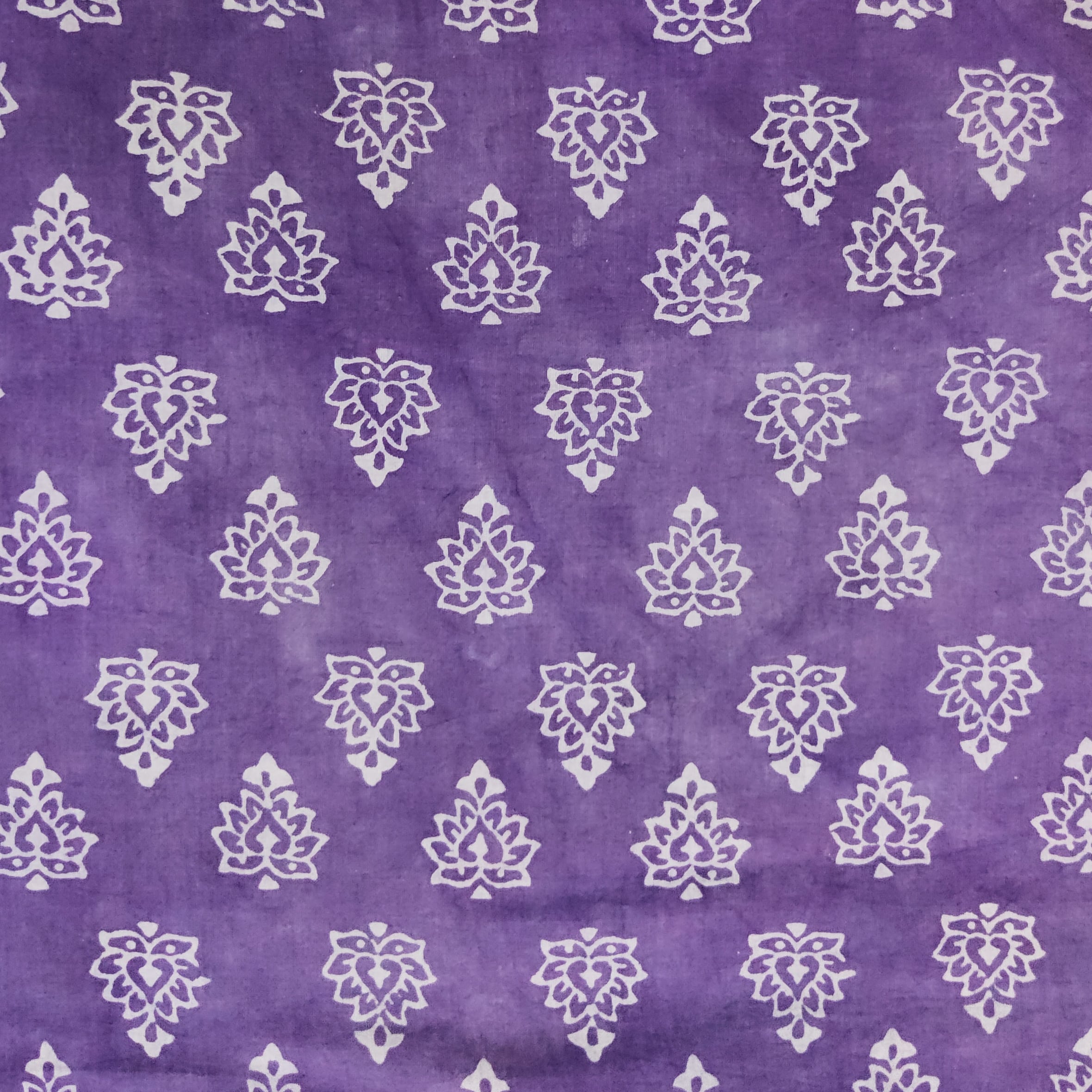 Pure Cotton Akola Dabu Purple With Tribal Tatoo Motif Hand Block Print ...