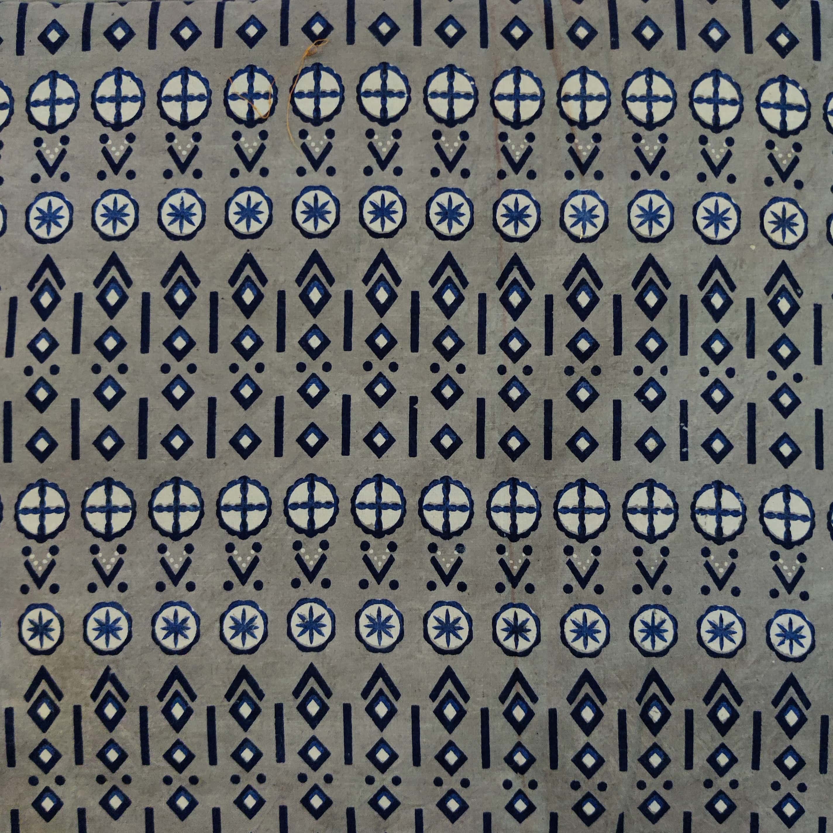 Pure Cotton Dabu Grey With Tribal Motifs Hand Block Print Fabric ...