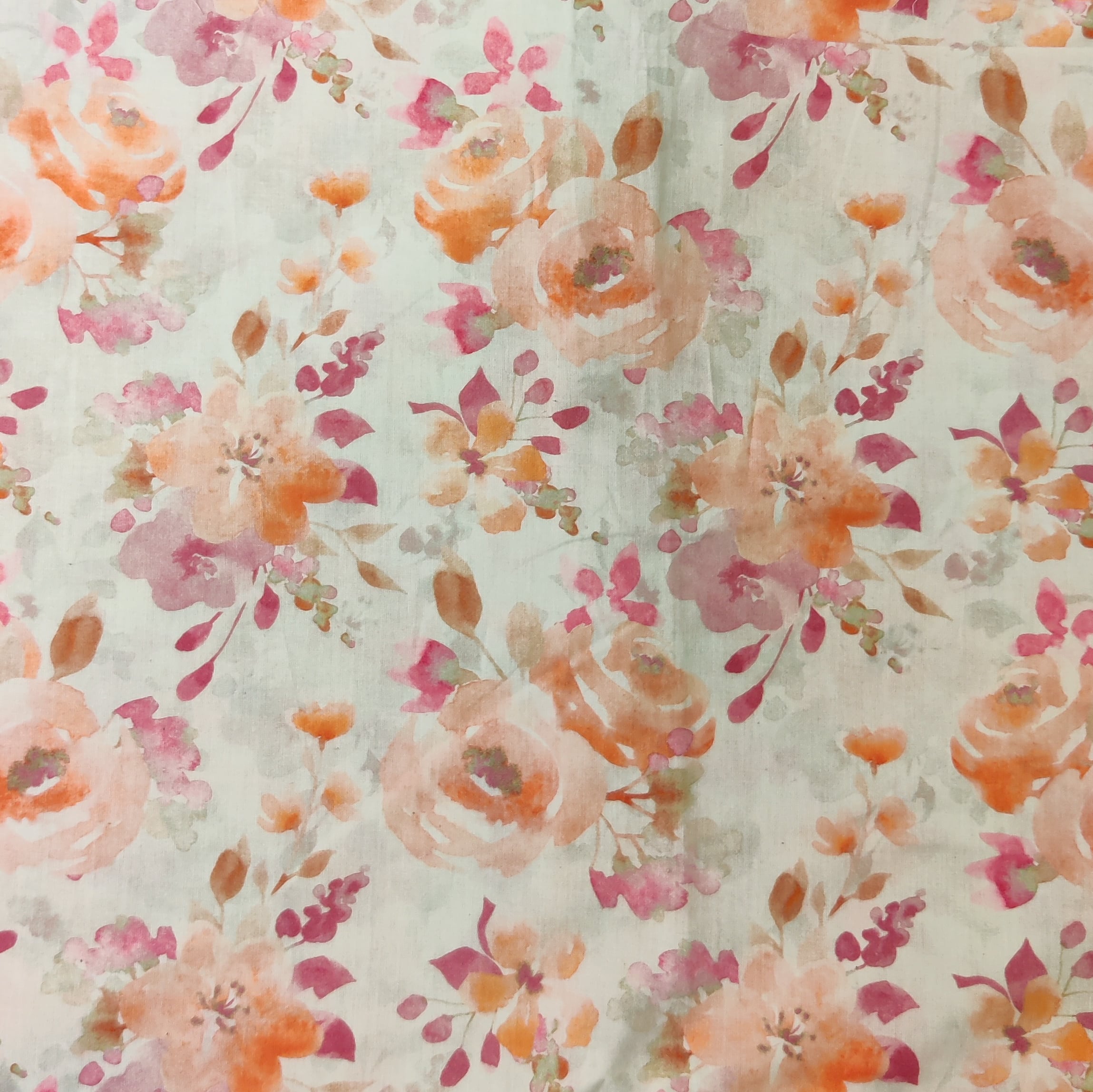 Surat Cotton Digital Print With Roses Floral Fabric – Sanskruti