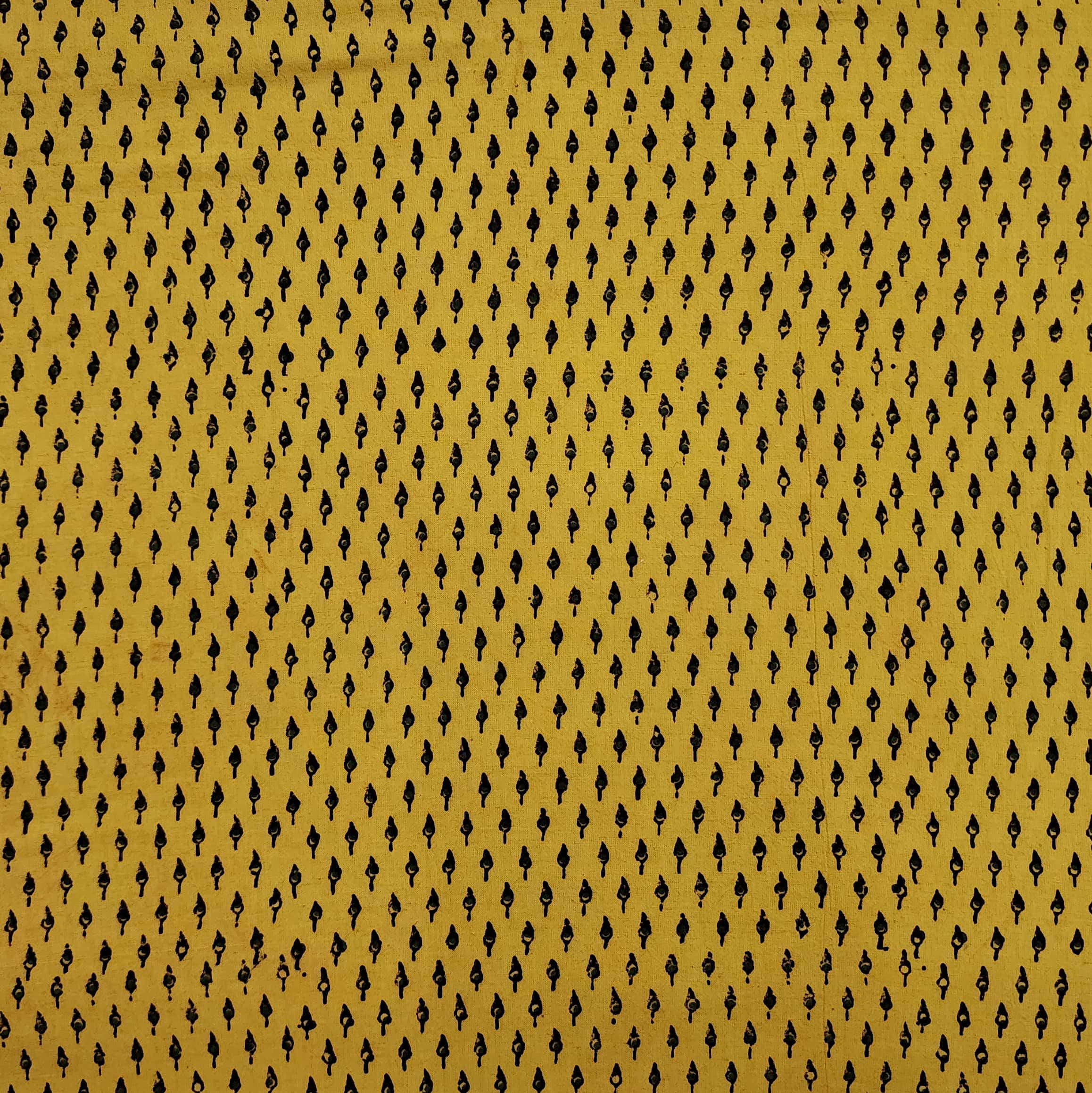 Pure Cotton Double Ajrak Turmeric Dyed With Tiny Motifs Hand Block Pri ...