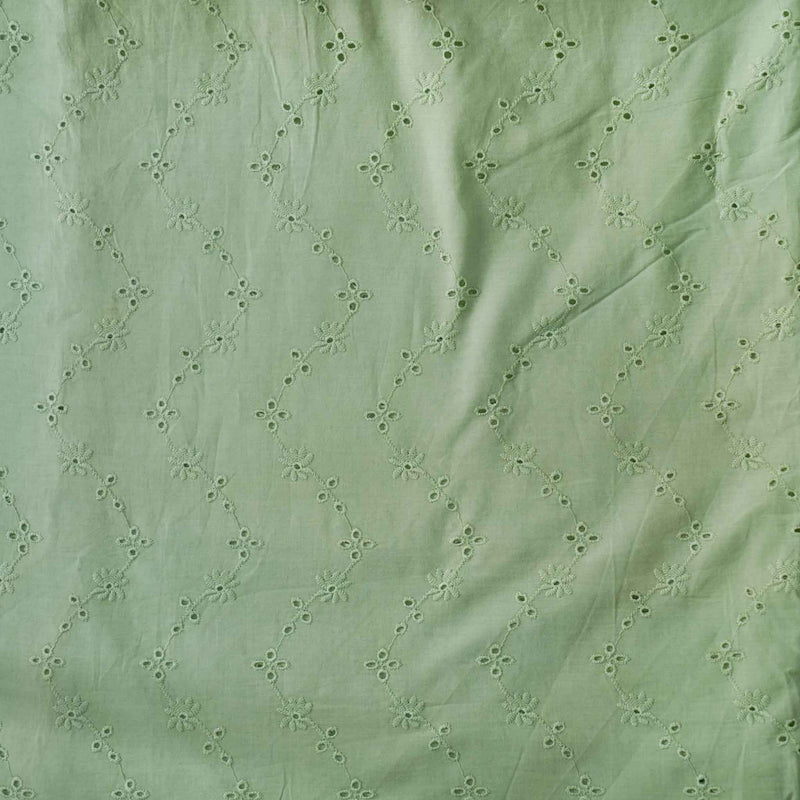 (Width 58 Inches) Pure Cotton Hakoba Pastel Green With Zig Zags Hakoba ...