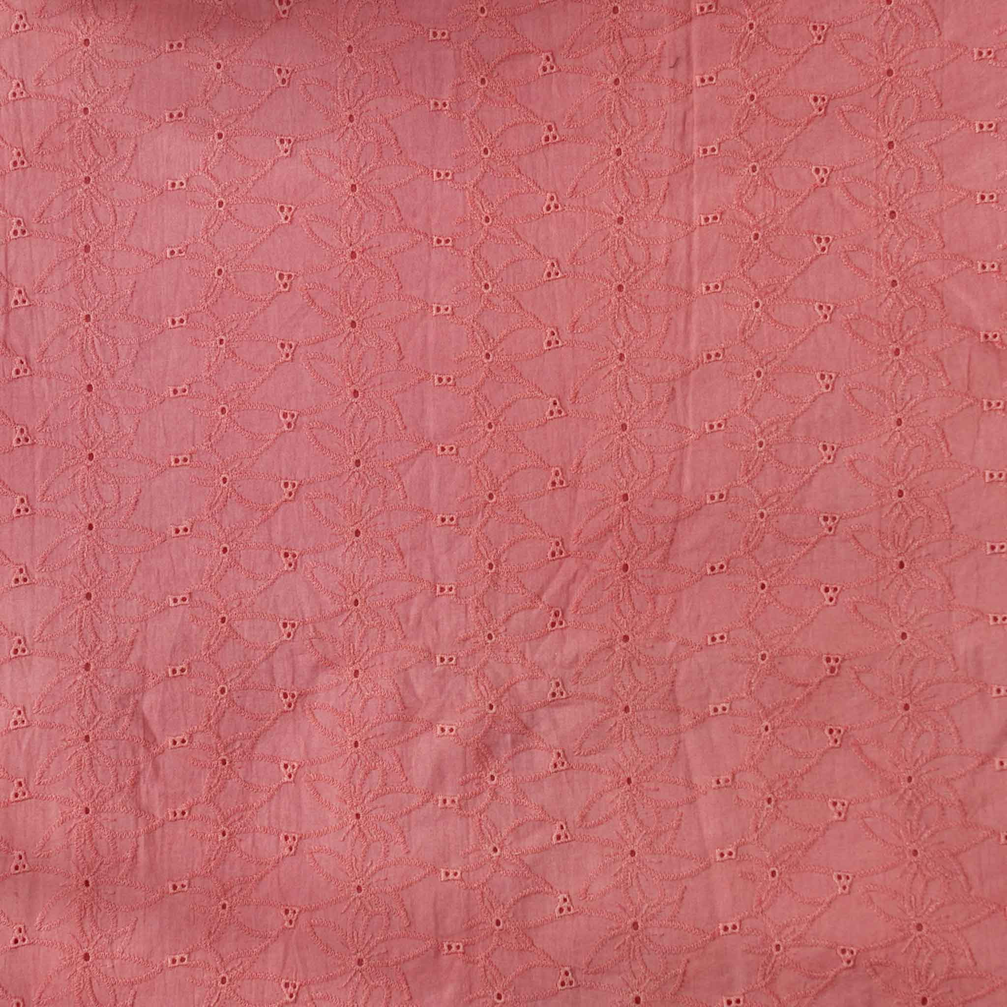 (Width 58 inches) Pure Cotton Hakoba Pastel Pink With All Over Flowers ...