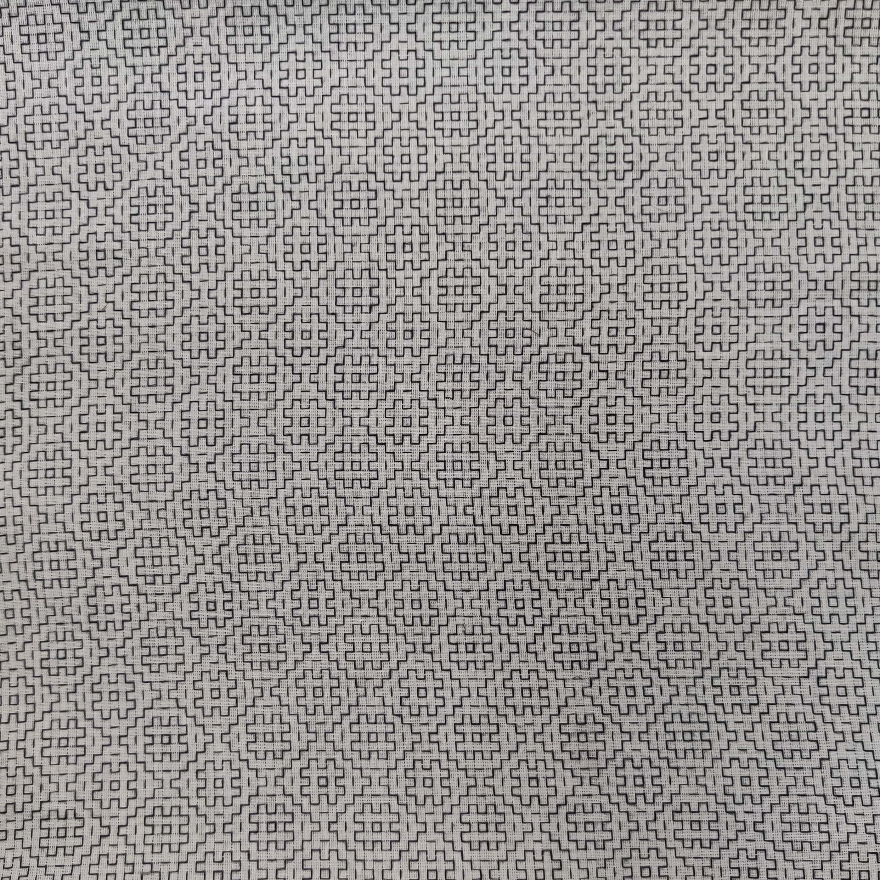 Pure Cotton Handloom With Geometric All Over Thread Work Fabric – Sanskruti