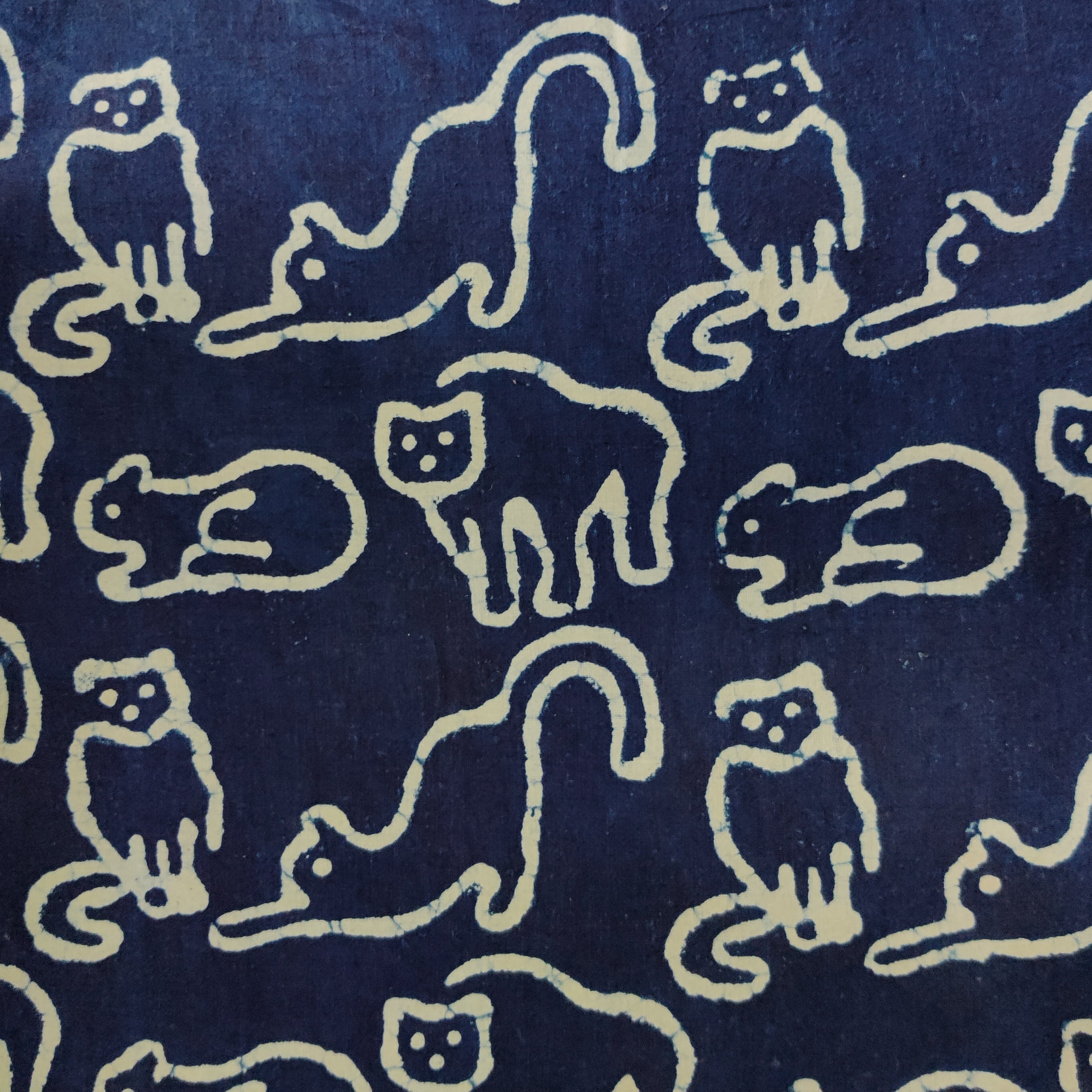 Pure Cotton Indigo Kite Cat Hand Block Print Fabric – Sanskruti