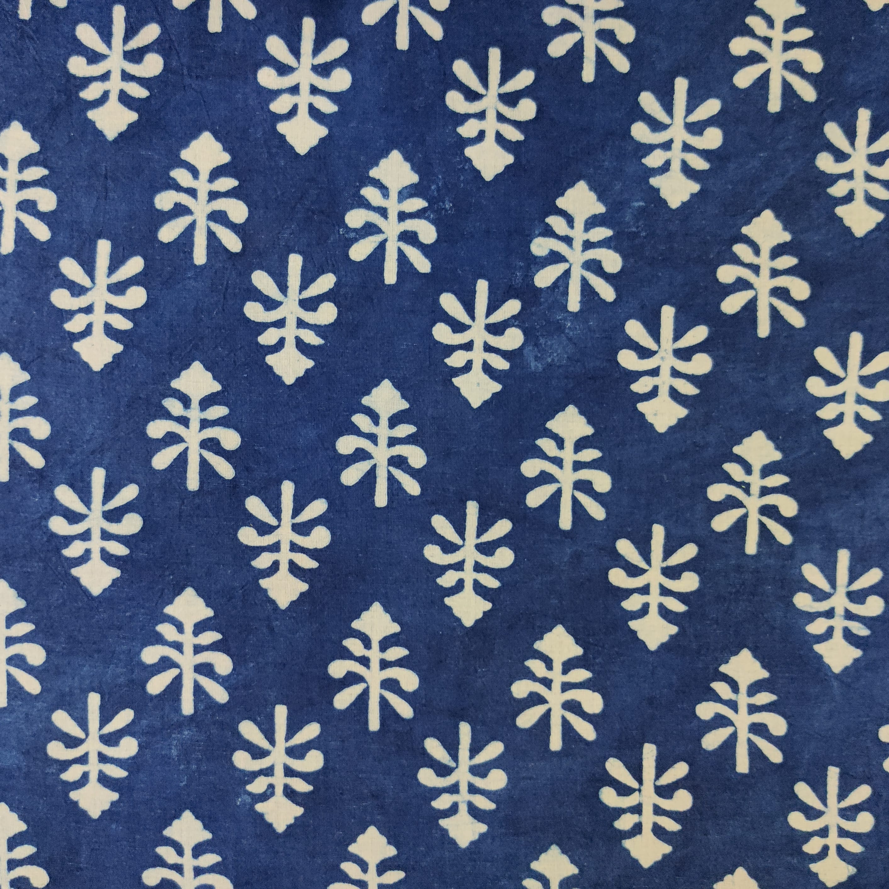 Pure Cotton Indigo With Tiny Motifs Hand Block Print Fabric – Sanskruti