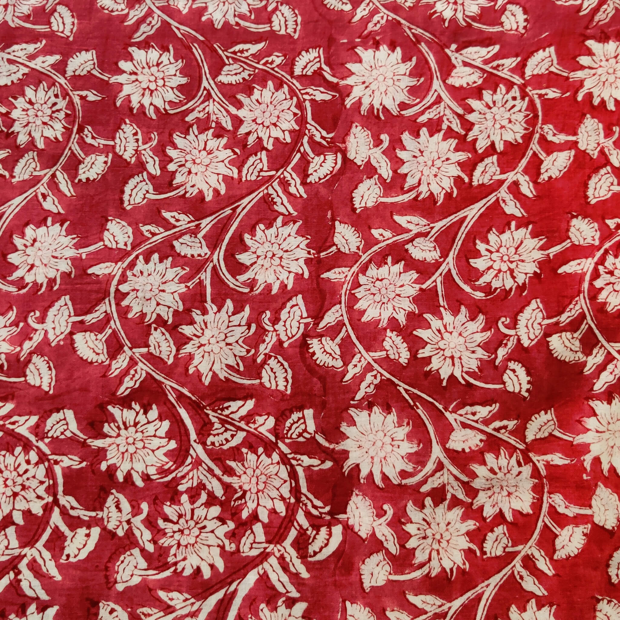 Pure Cotton Jaipuri Reddish Mauve With Wild Flower Jaal Hand Block Pri ...
