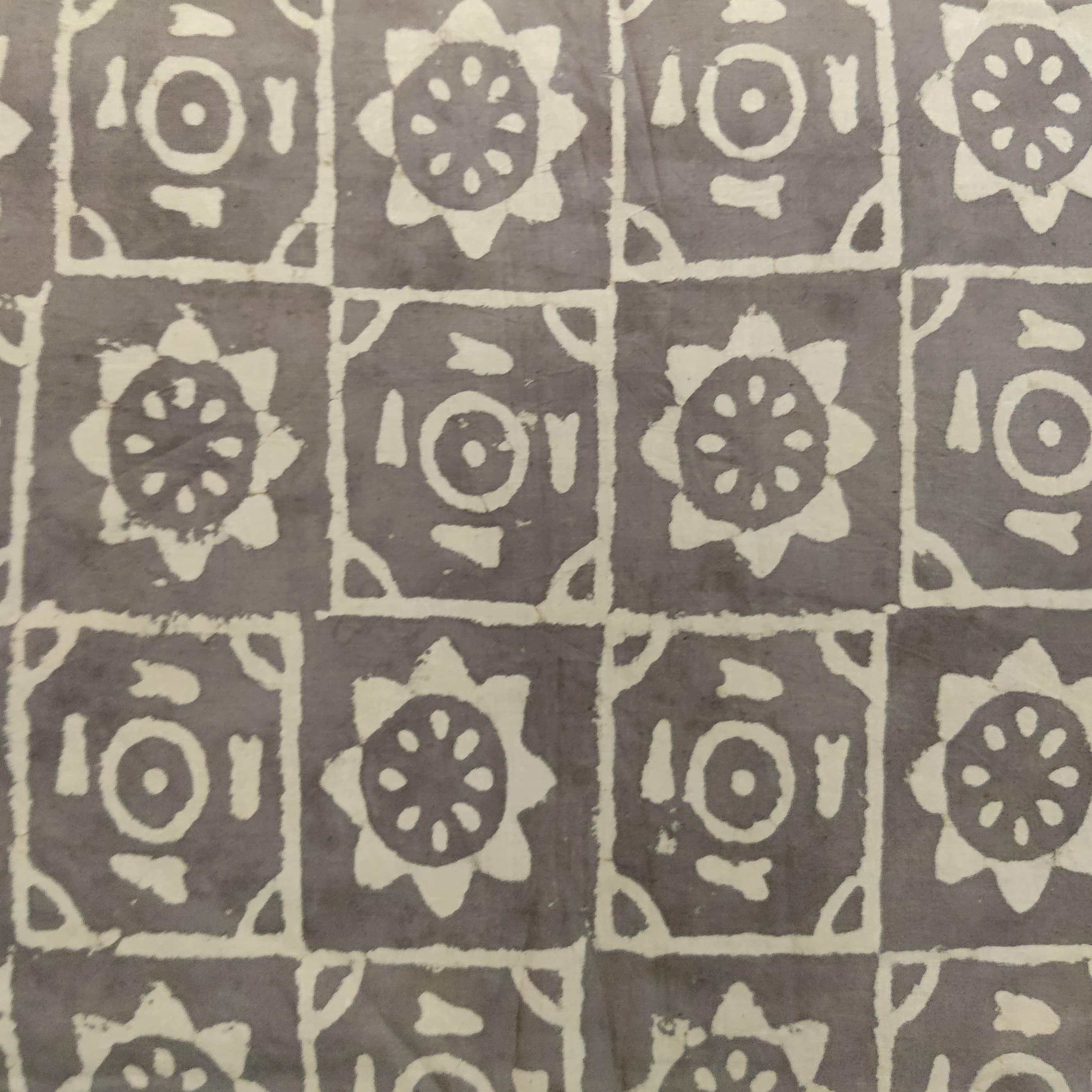 Pure Cotton Kashish With Ancient Temple Sqaures And Vedic Motifs Hand ...