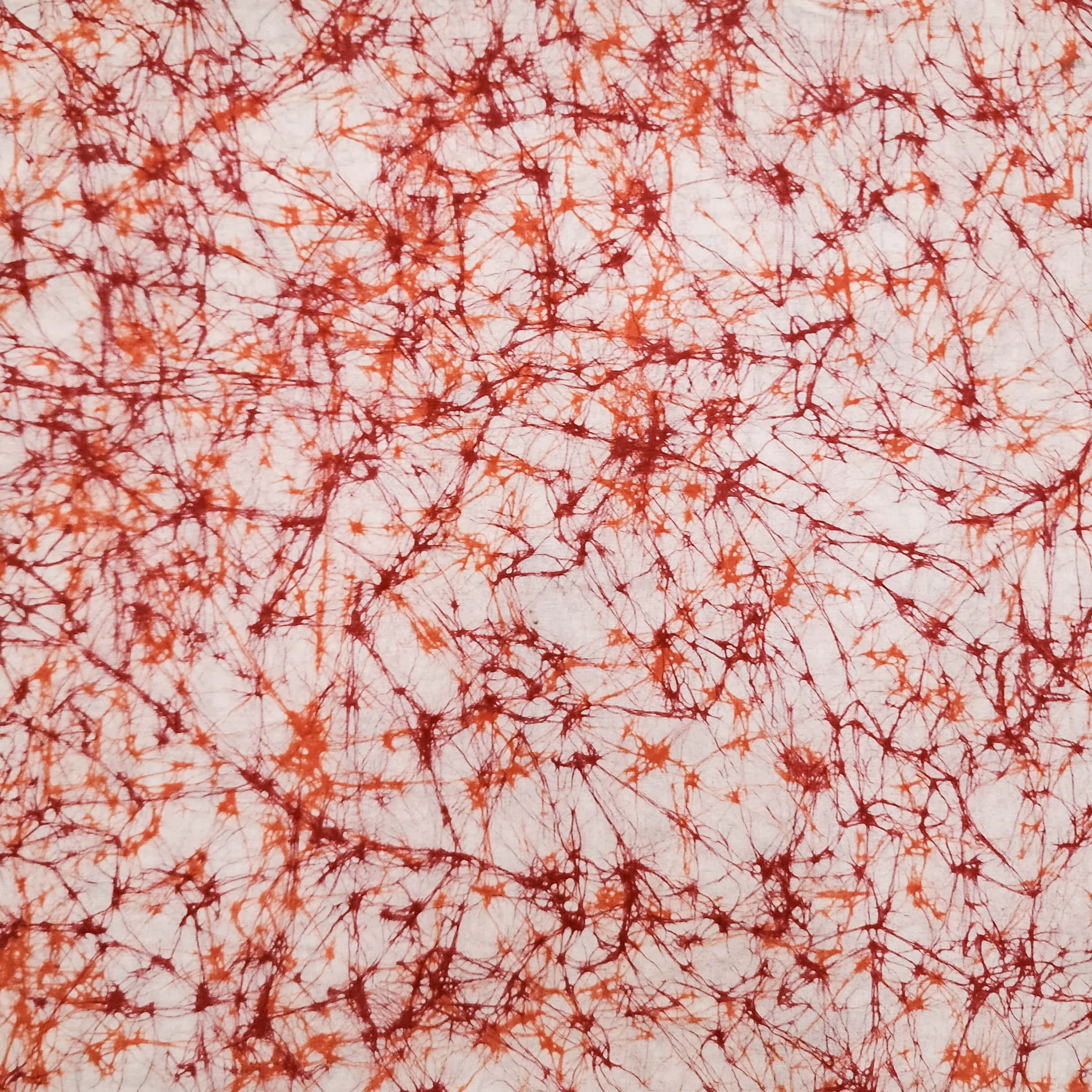 Pure Cotton Light Batik Red And Orange Texture Handmade Fabric – Sanskruti