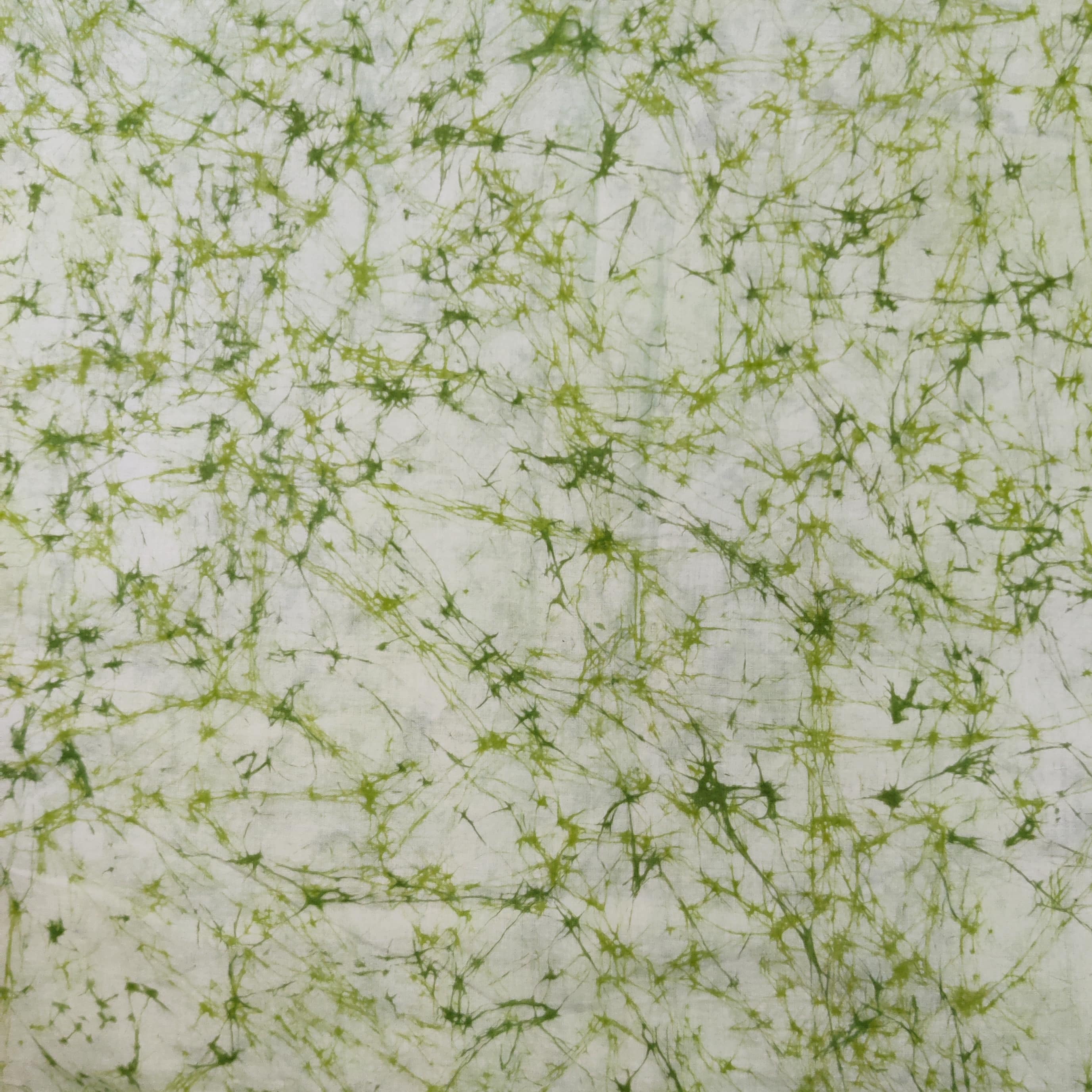 Batik With Green Texture Handmade Fabric – Sanskruti