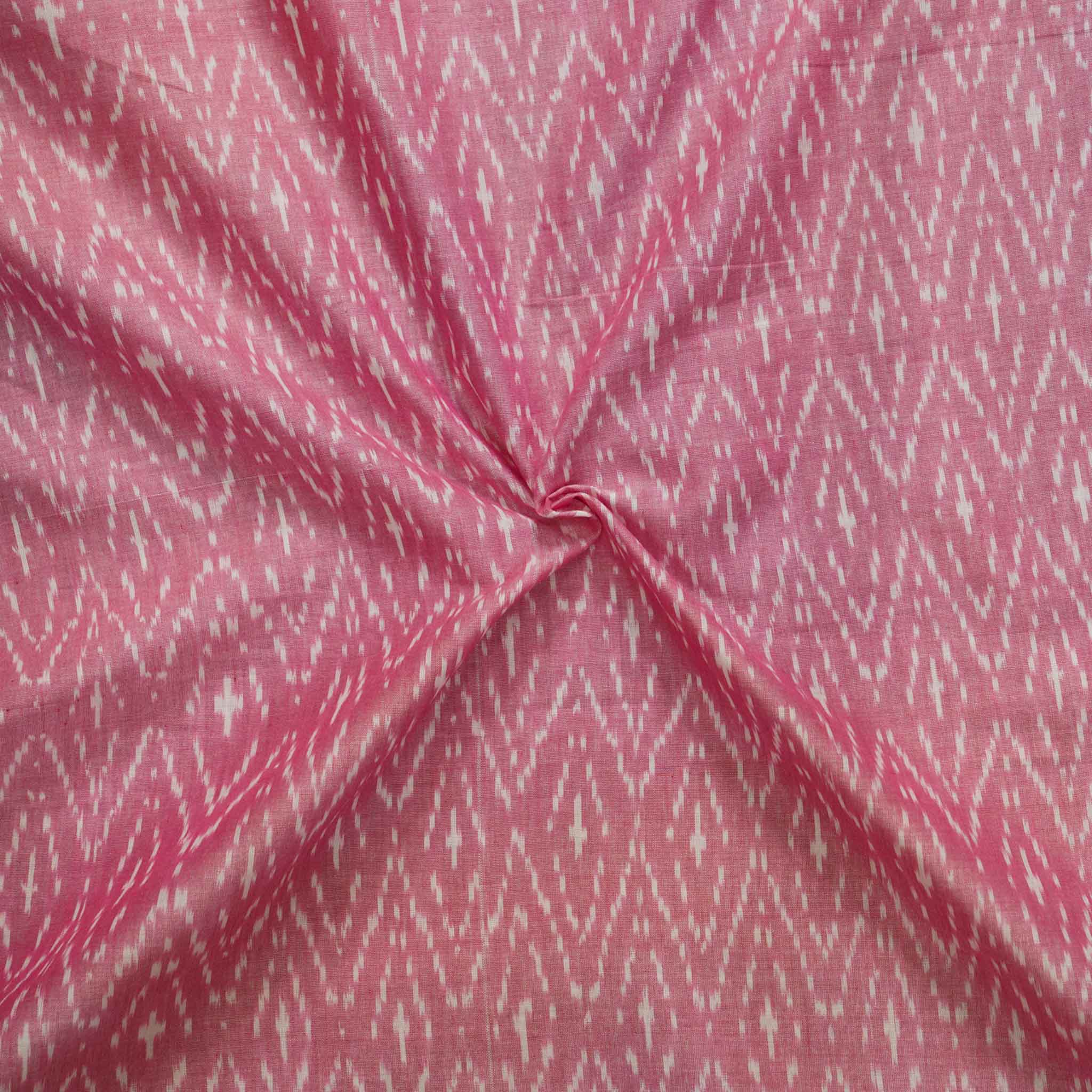Pure Cotton Mercerised Ikkat Pink With All Over Comb Weaves Woven Fabr ...