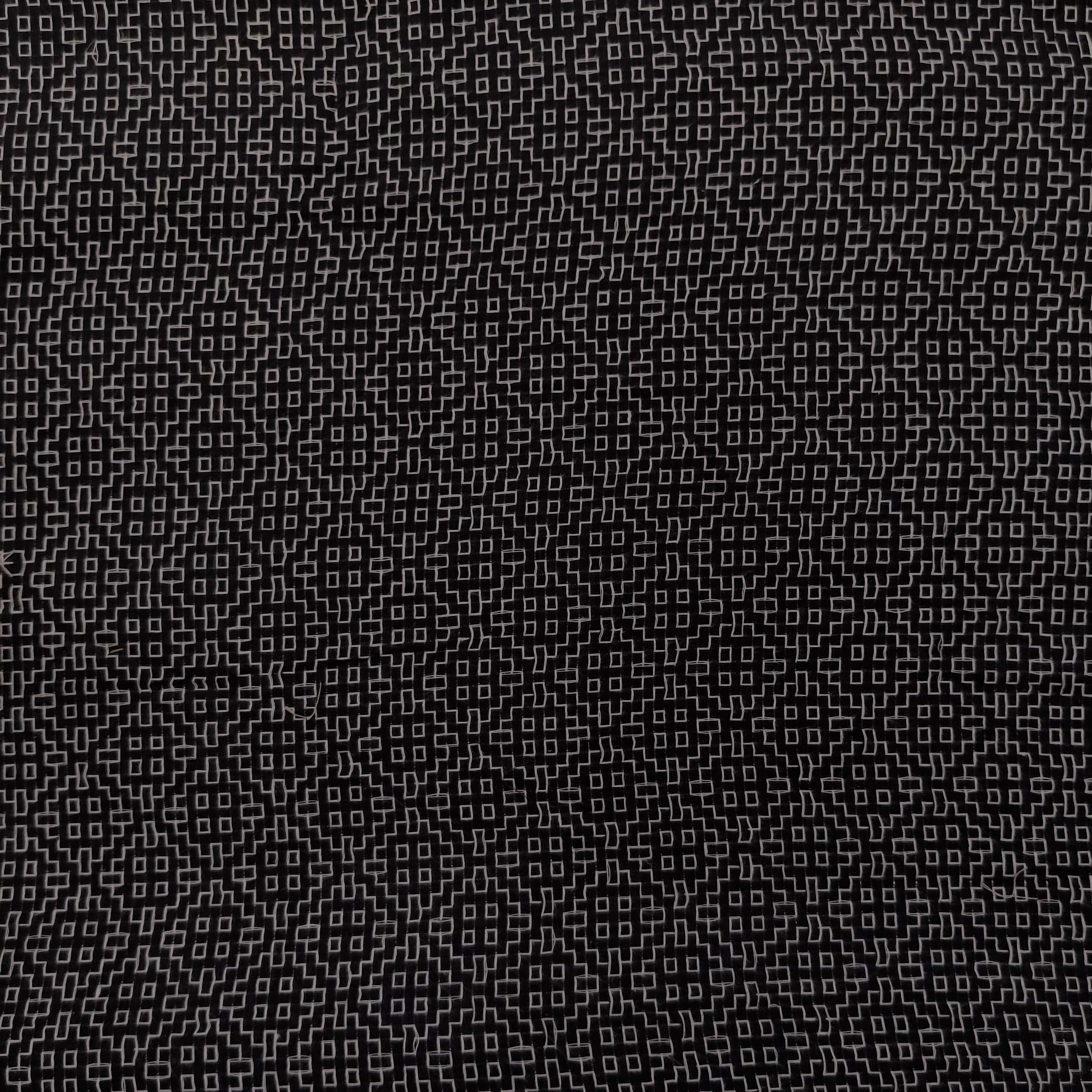 Pure Cotton Black Handloom With Geometric All Over Thread Work Fabric ...