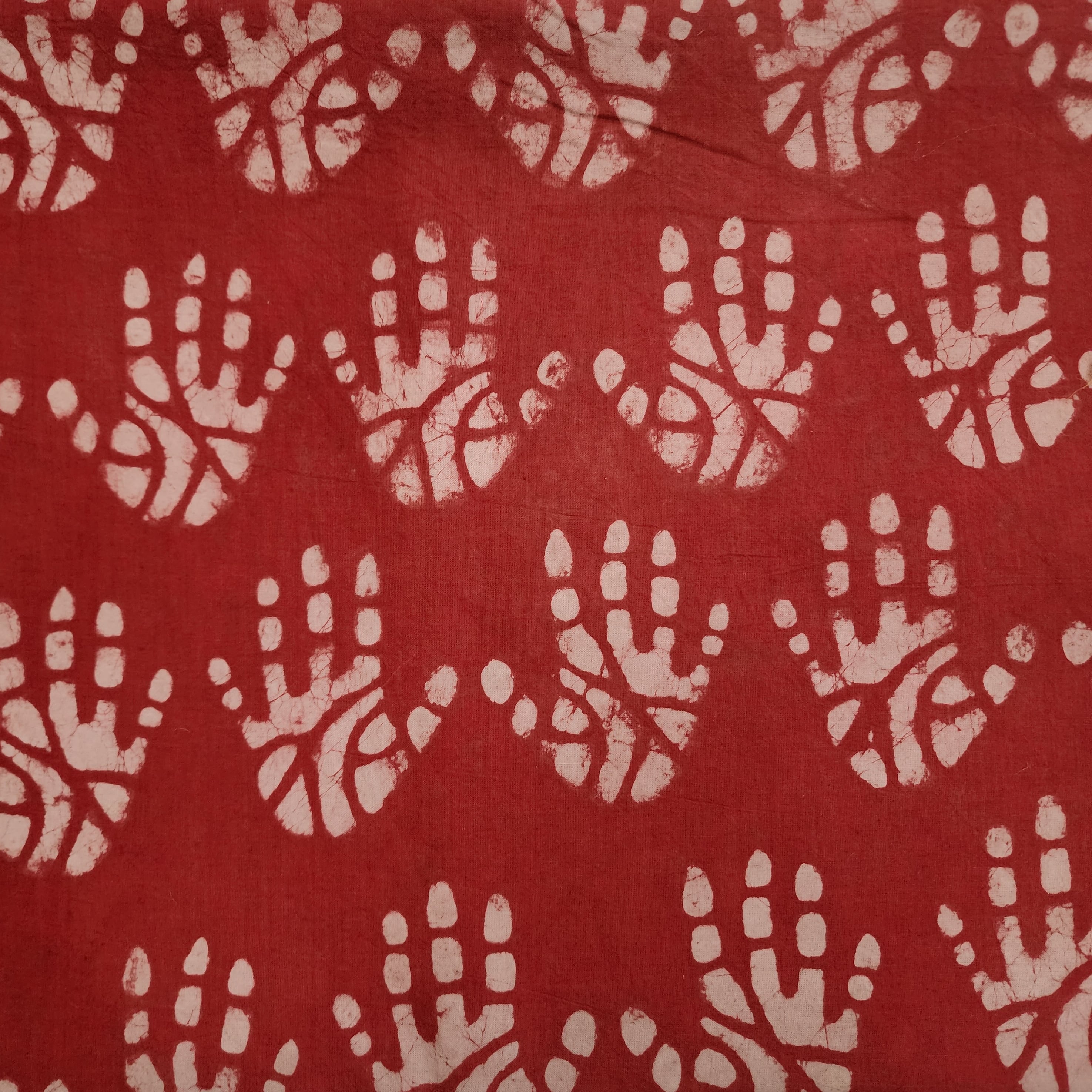 Pure Cotton Rust Orange Dabu With Hand Print Hand Block Print Fabric ...