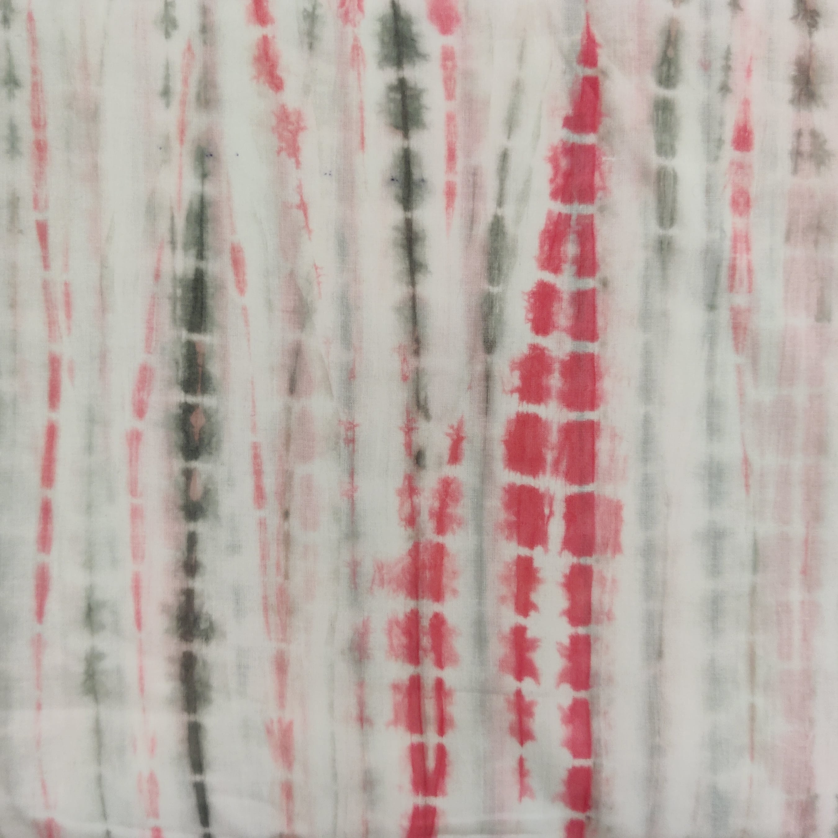 Pure Cotton Shibori White With Shades Of Pink Brown Handmade Fabric ...