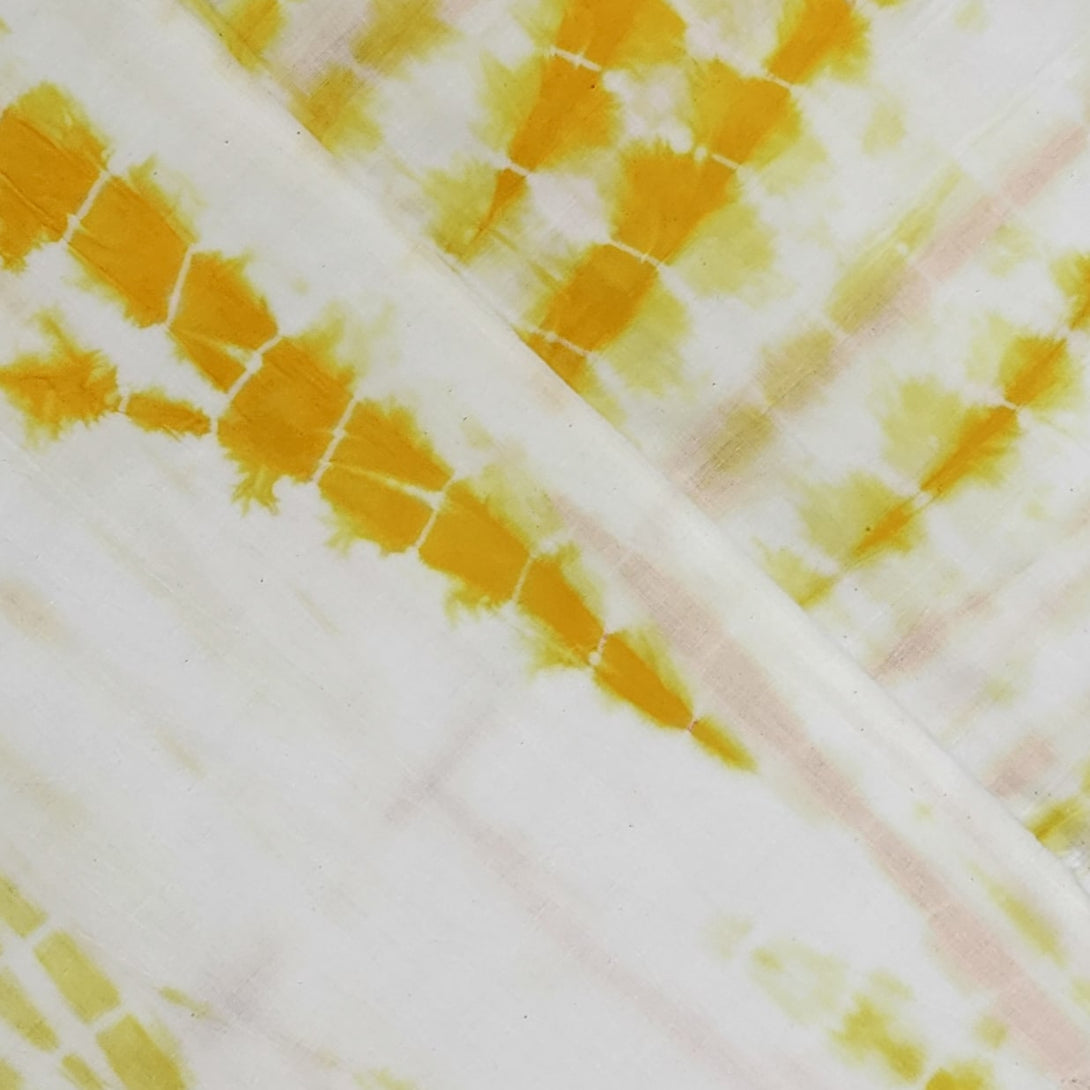 Pure Cotton Shibori Yellow Tie And Dye Fabric – Sanskruti