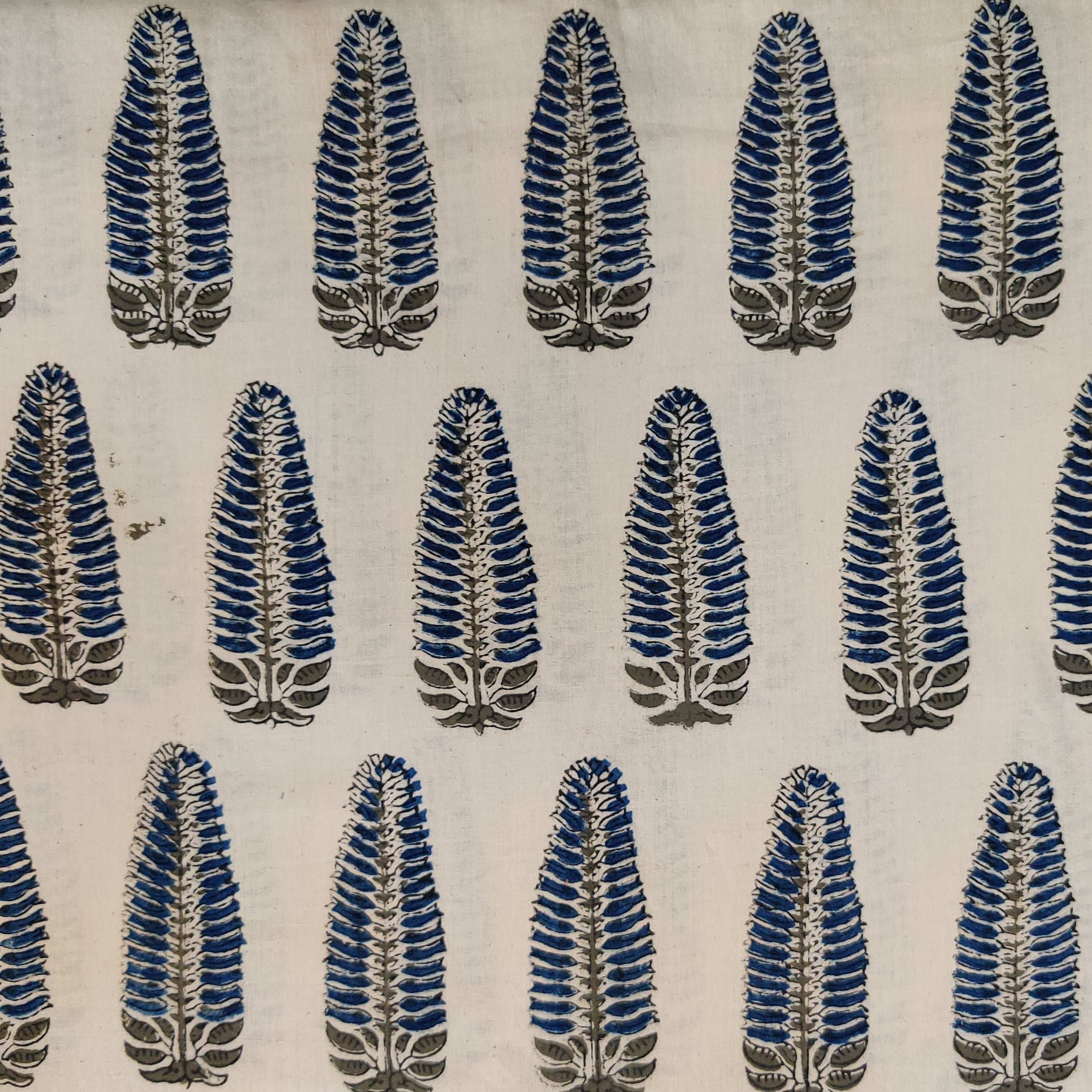 Pure Cotton Special Double Ajrak Cream With Blue And Grey Ajrak Motifs ...