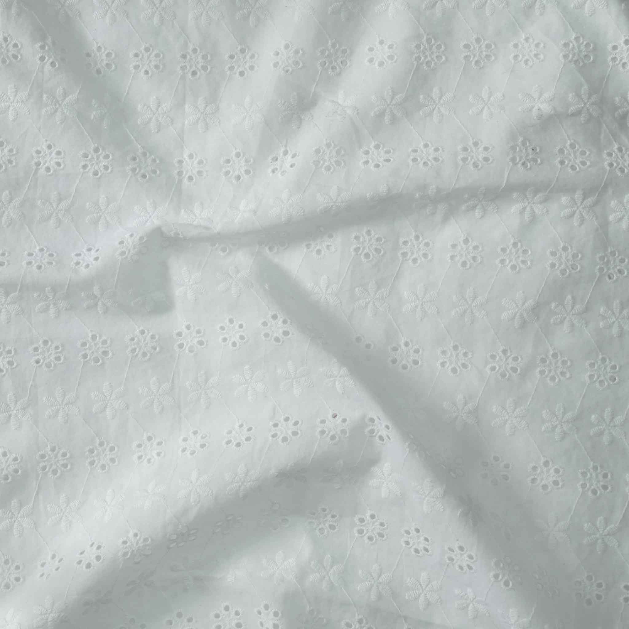 Pure Cotton White Hakoba Small Flowers Shadow Flowers Woven Fabric ...