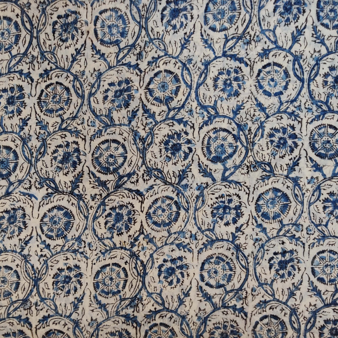 Pure Mul Cotton Extra Soft Kalamkari With Dahlia Jaal Hand Block Print ...