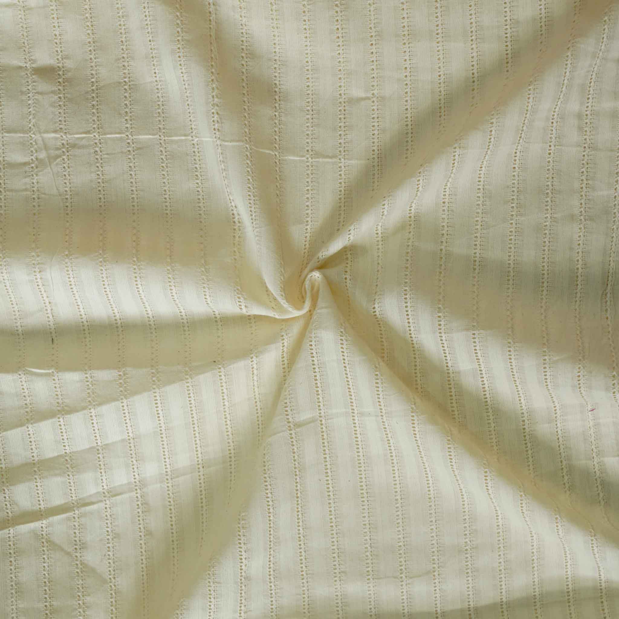 Pure Mul Cotton Handloom Fabric With Woven Stripes – Sanskruti