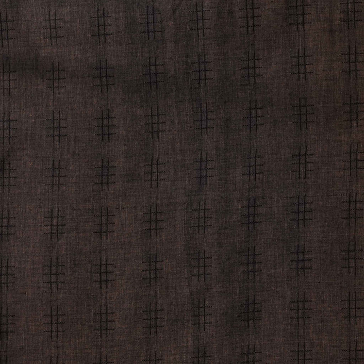 Pure South Cotton Handloom Brown Grey With Small Black Checkered Motif ...