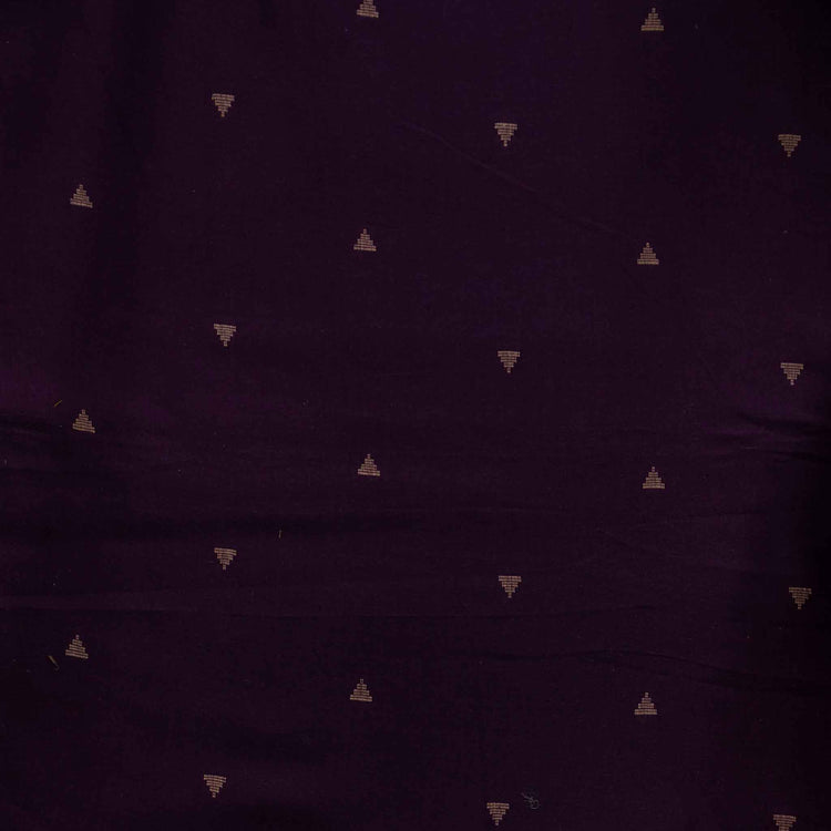 Pure South Cotton Handloom Deep Purple With Triangle Motifs Woven Fabr ...