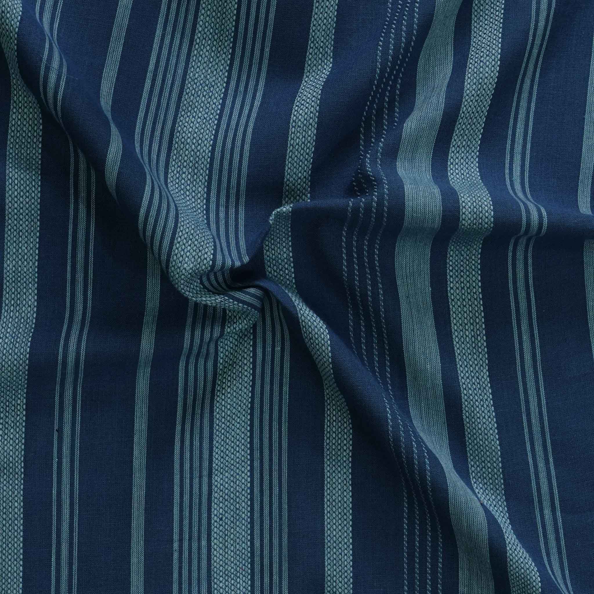 Pure South Cotton Light Blue Dark Blue Uneven Line Stripes Woven Fabri ...