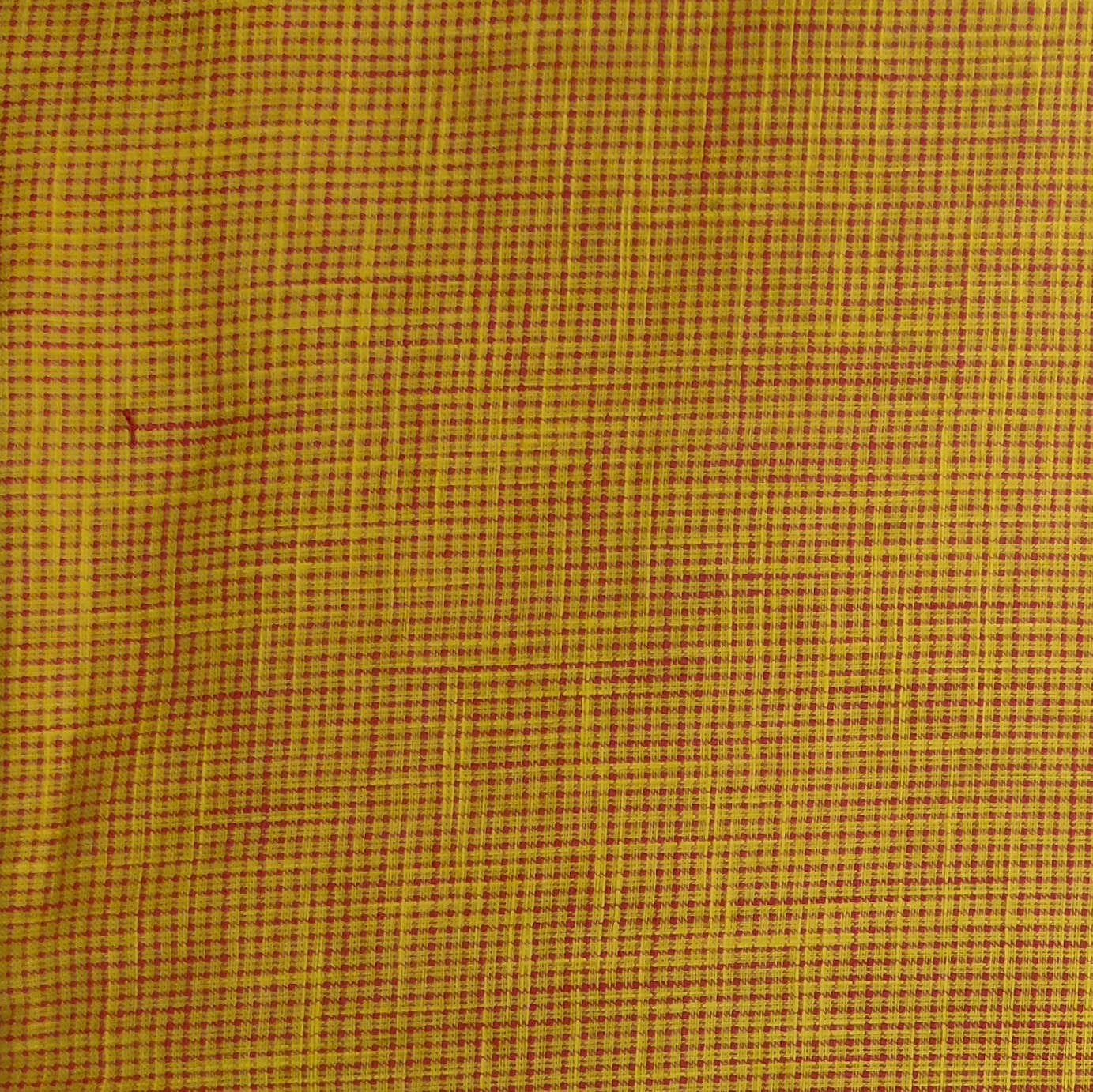 Pure South Cotton Mustard Red Checks Fabric – Sanskruti
