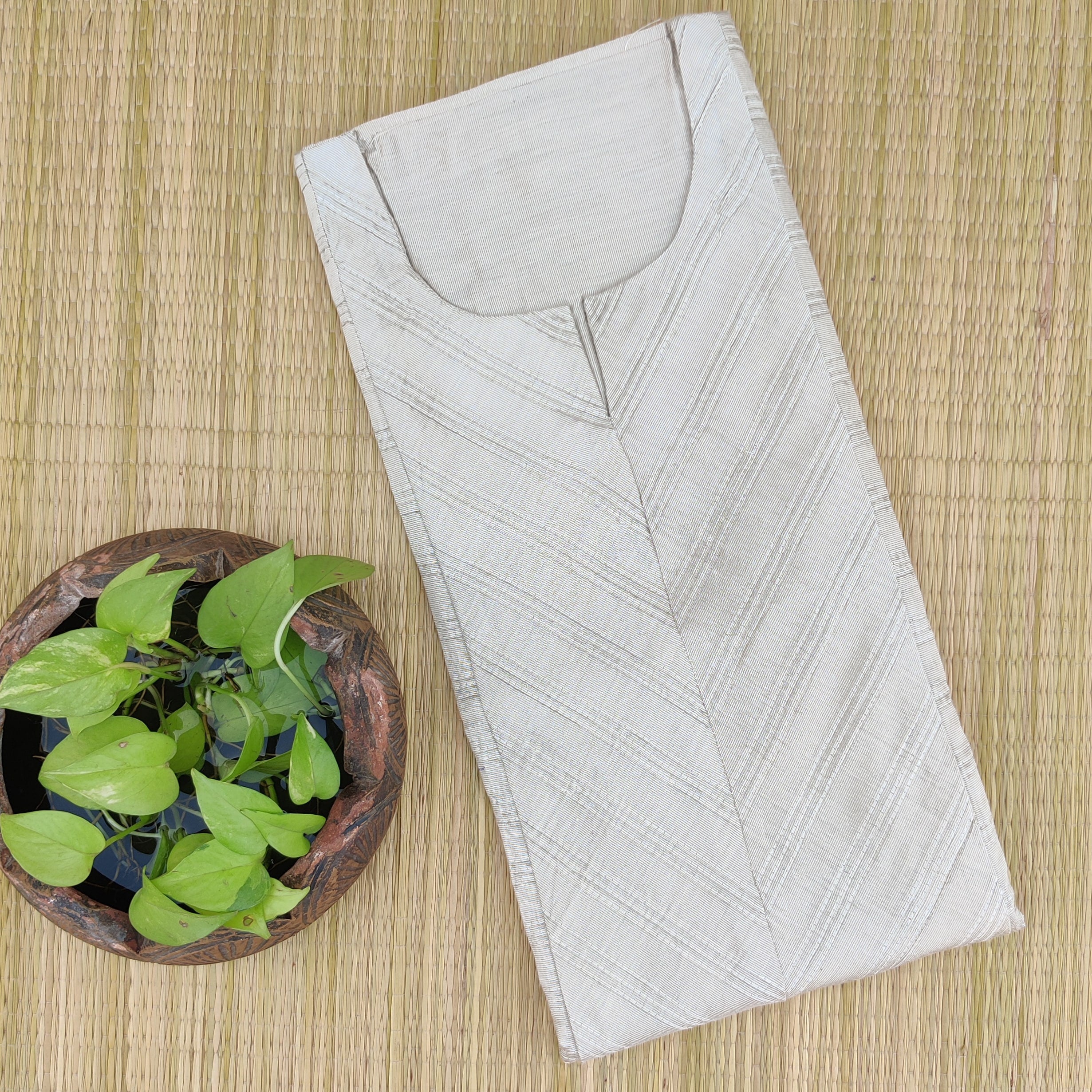 SAMYA - Pre Designed Cotton Silk Pintucks Pattern Unstitched Top Fabri ...