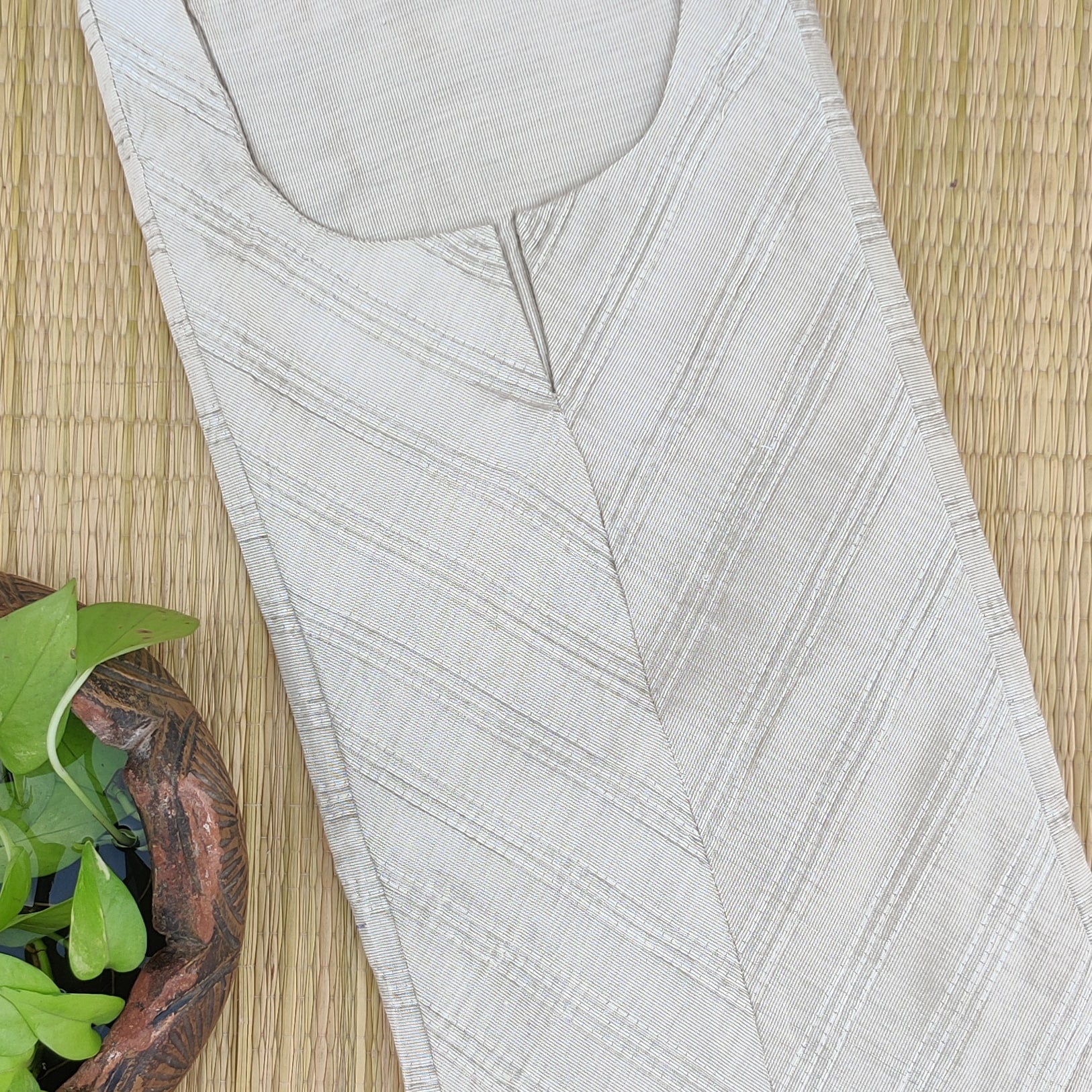 SAMYA - Pre Designed Cotton Silk Pintucks Pattern Unstitched Top Fabri ...