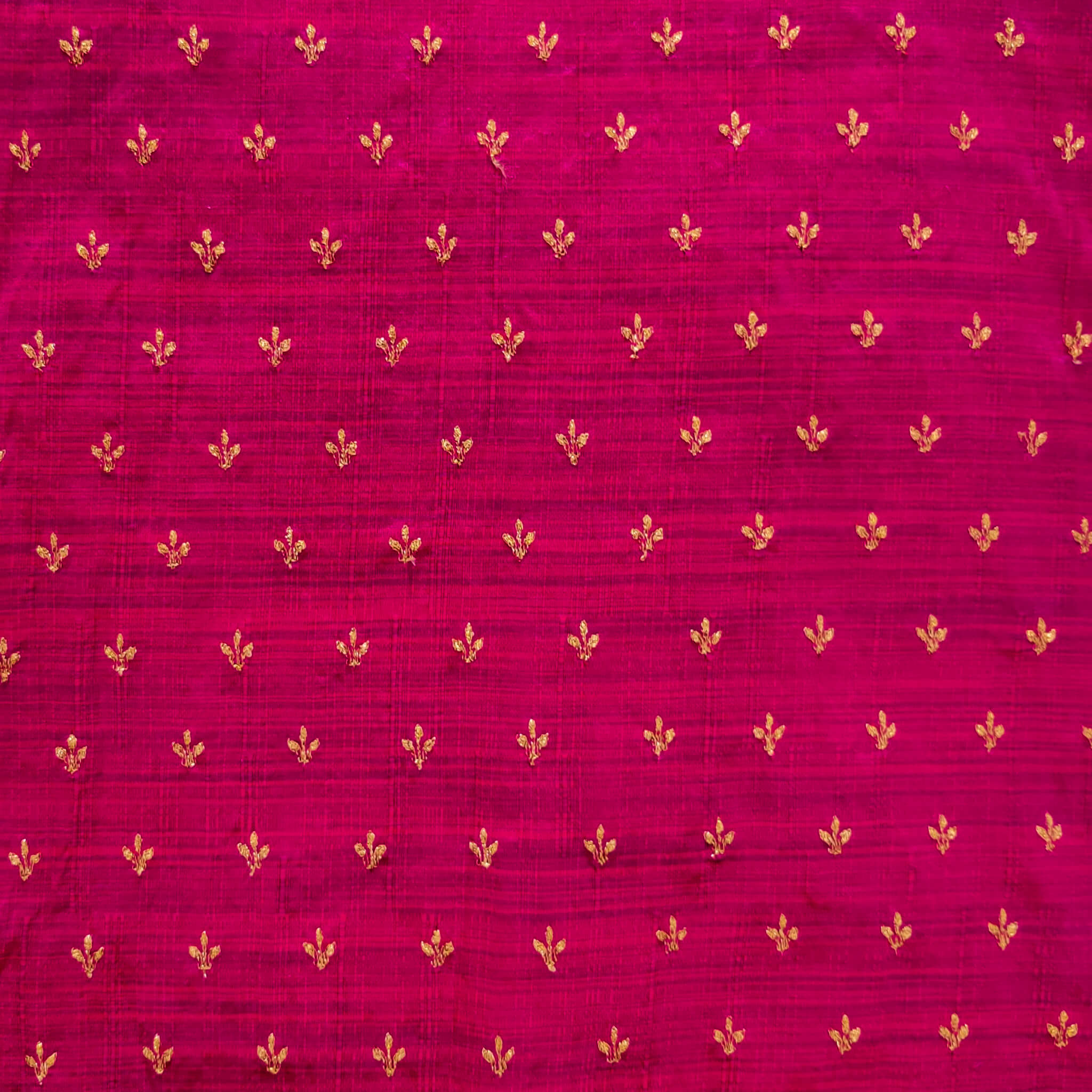 Slub Silk Royal Pink Magenta With Tiny Embroidered Butti Fabric – Sanskruti