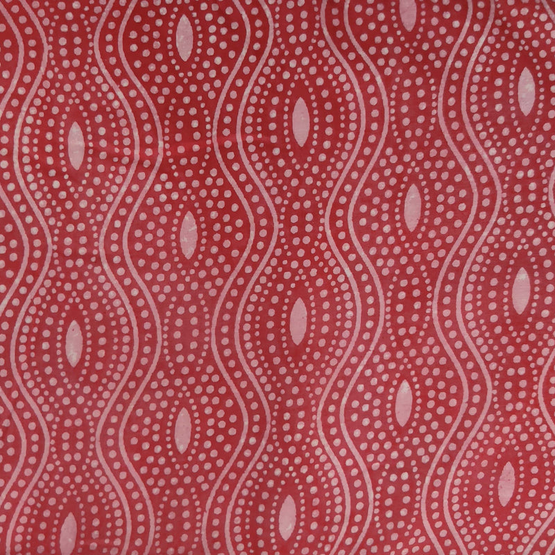 pure Cotton Dabu Peach With Curvy Wobbly Pattern Hand Block Print Fabr ...